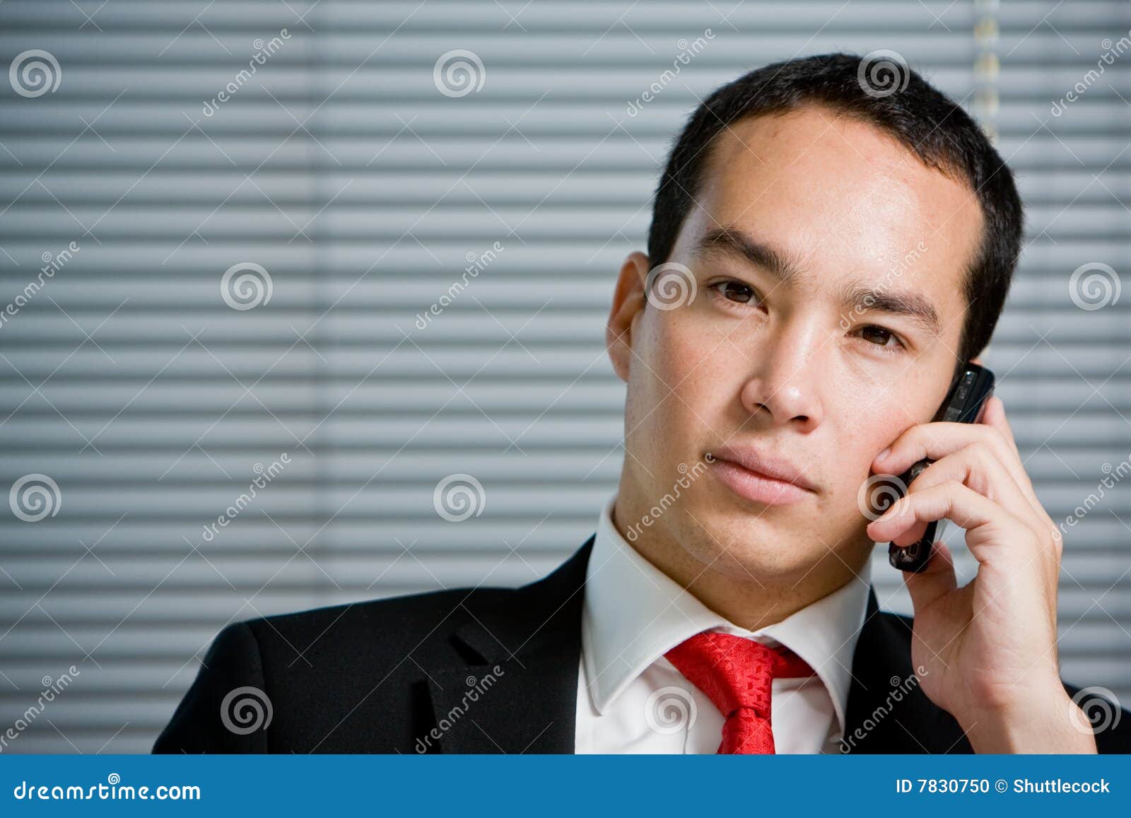 Business Man with Mobile Hand Cell Phone Stock Photo - Image of ...