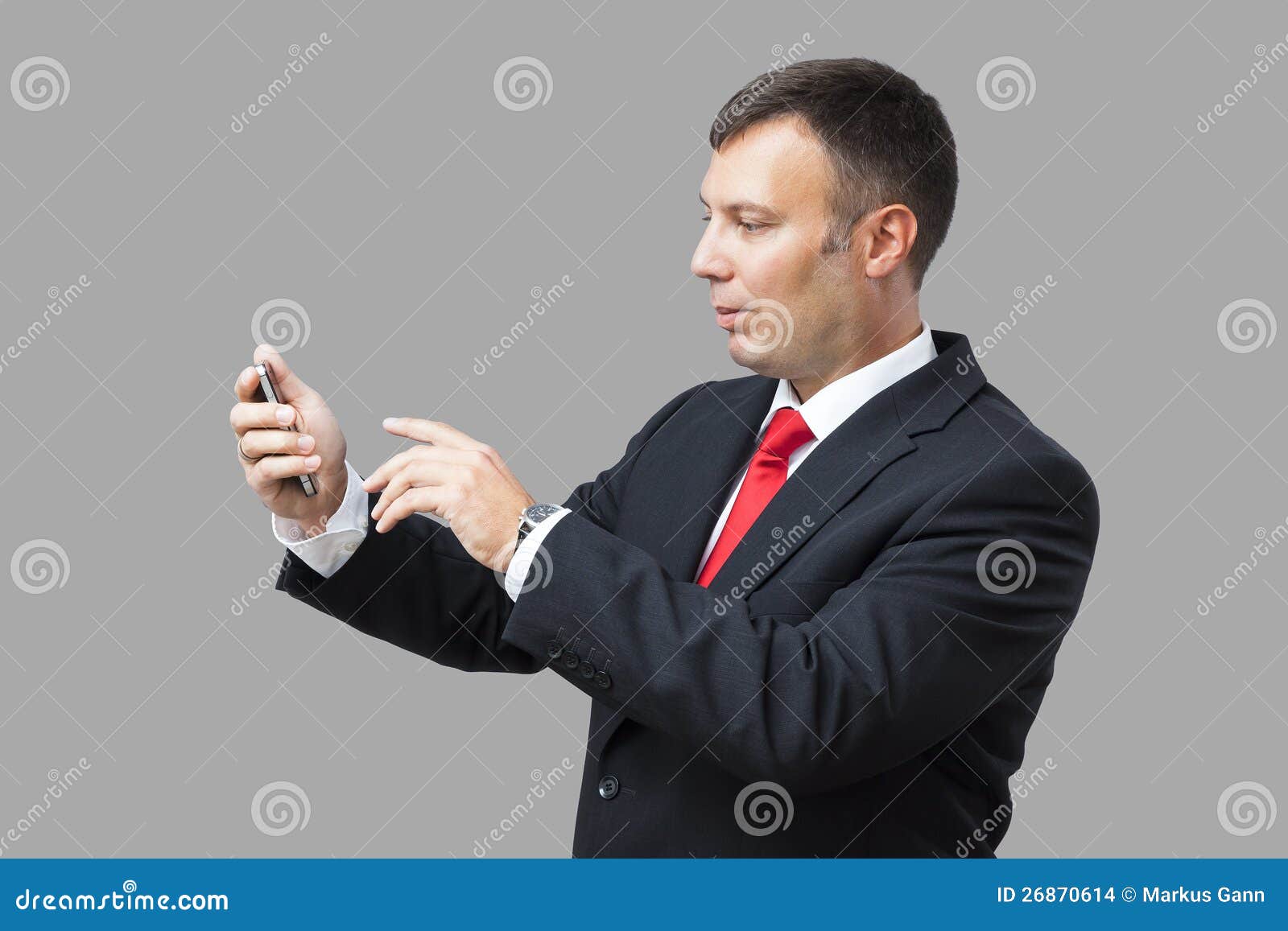 Business man mobile phone stock photo. Image of holding - 26870614