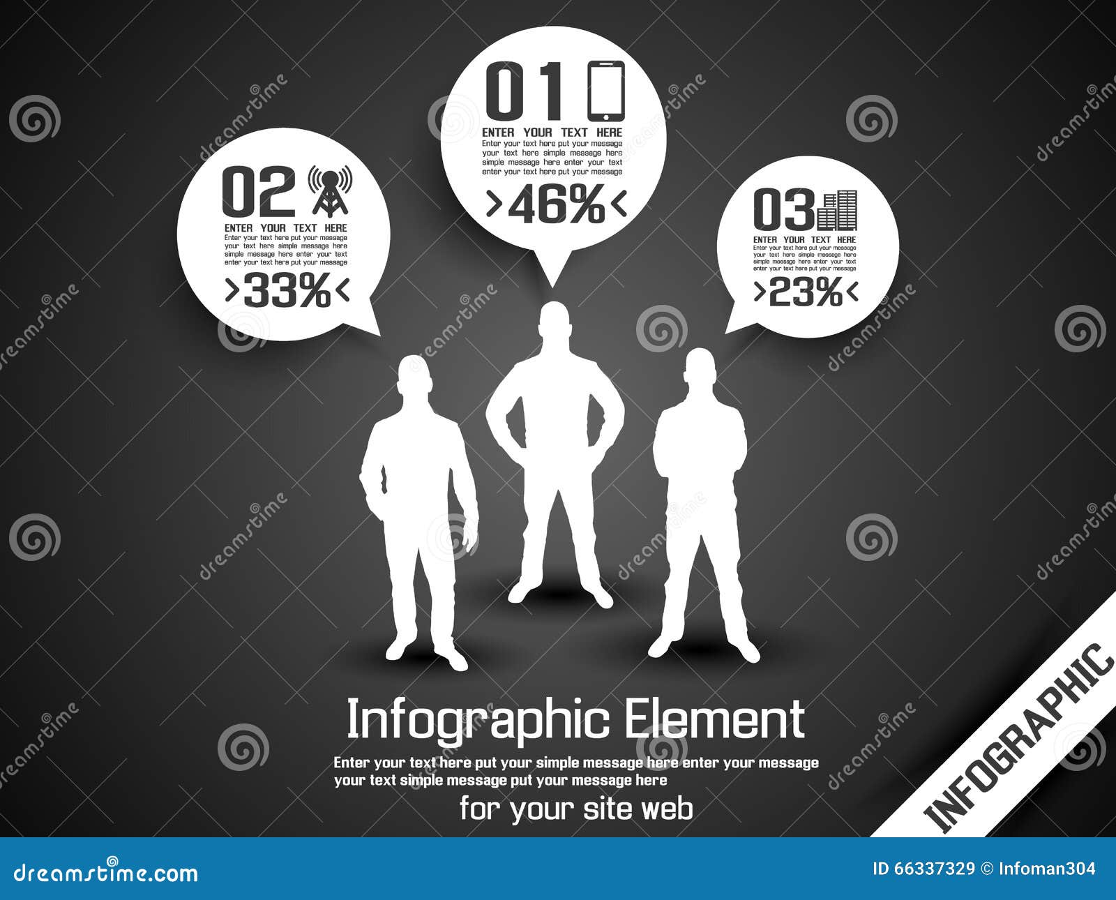Business Man Modern Infographic Blak Stock Vector - Illustration of ...