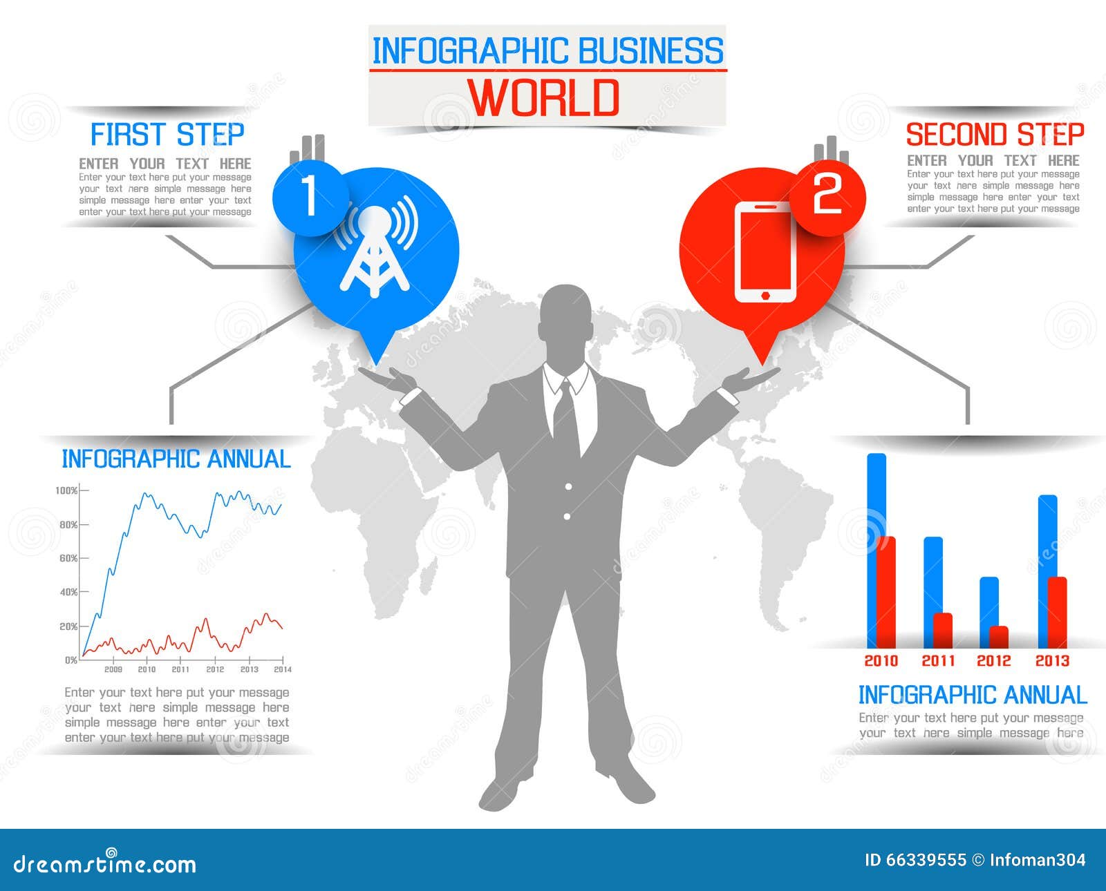 Business Man Modern Infographic Stock Vector - Illustration of table ...