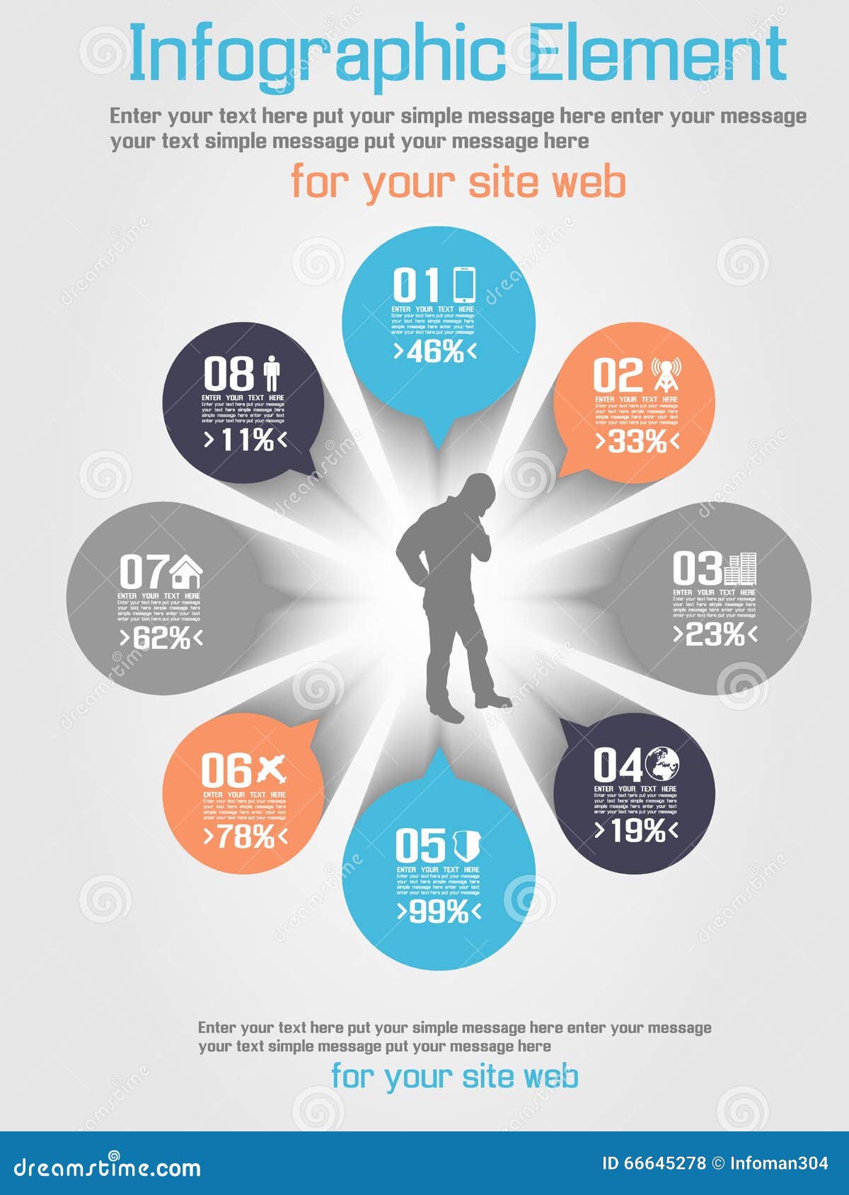 Business Man Modern Infographic Stock Vector - Illustration of button ...