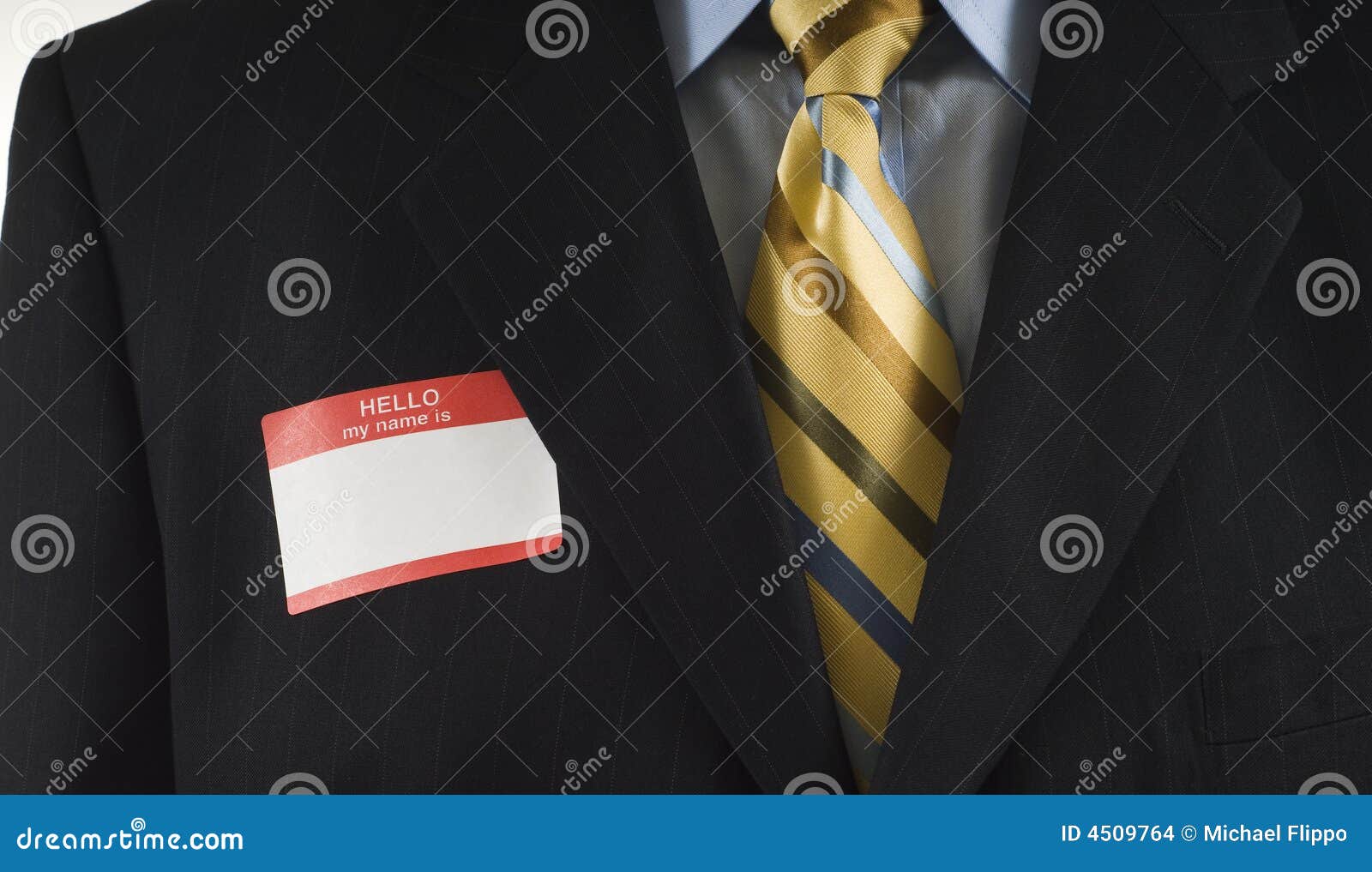 Business man with Name Tag stock photo. Image of name - 4509764