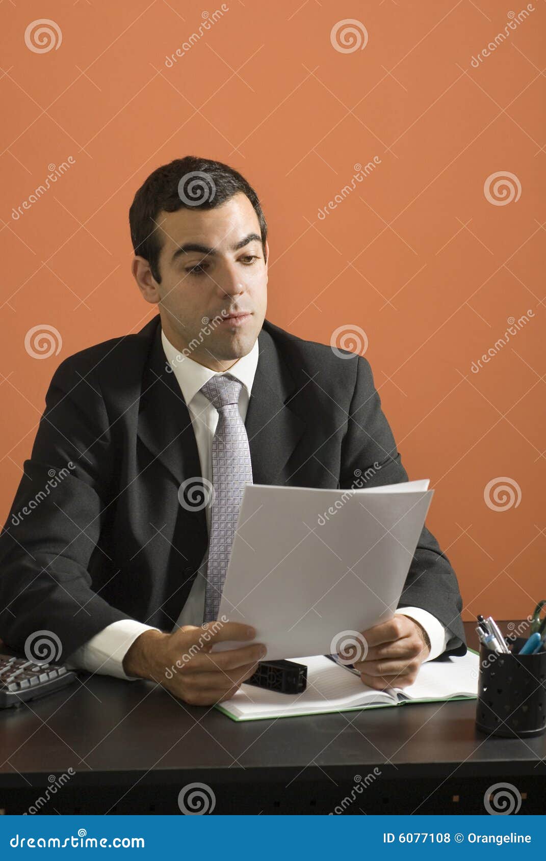 Business Man with Notes - Vertical Stock Photo - Image of male, adult ...