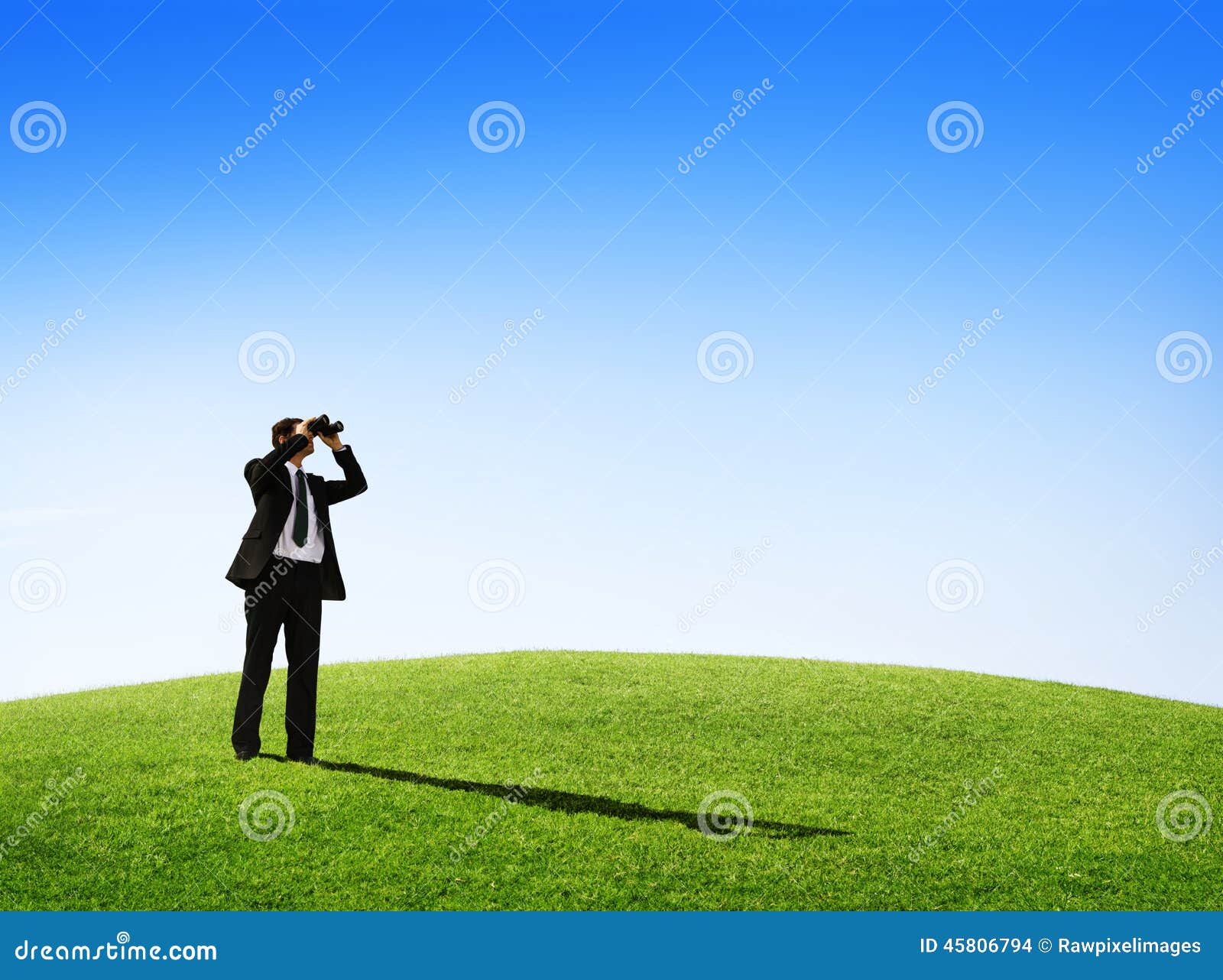 Business Man Observing Nature with a Telescope Stock Photo - Image of ...