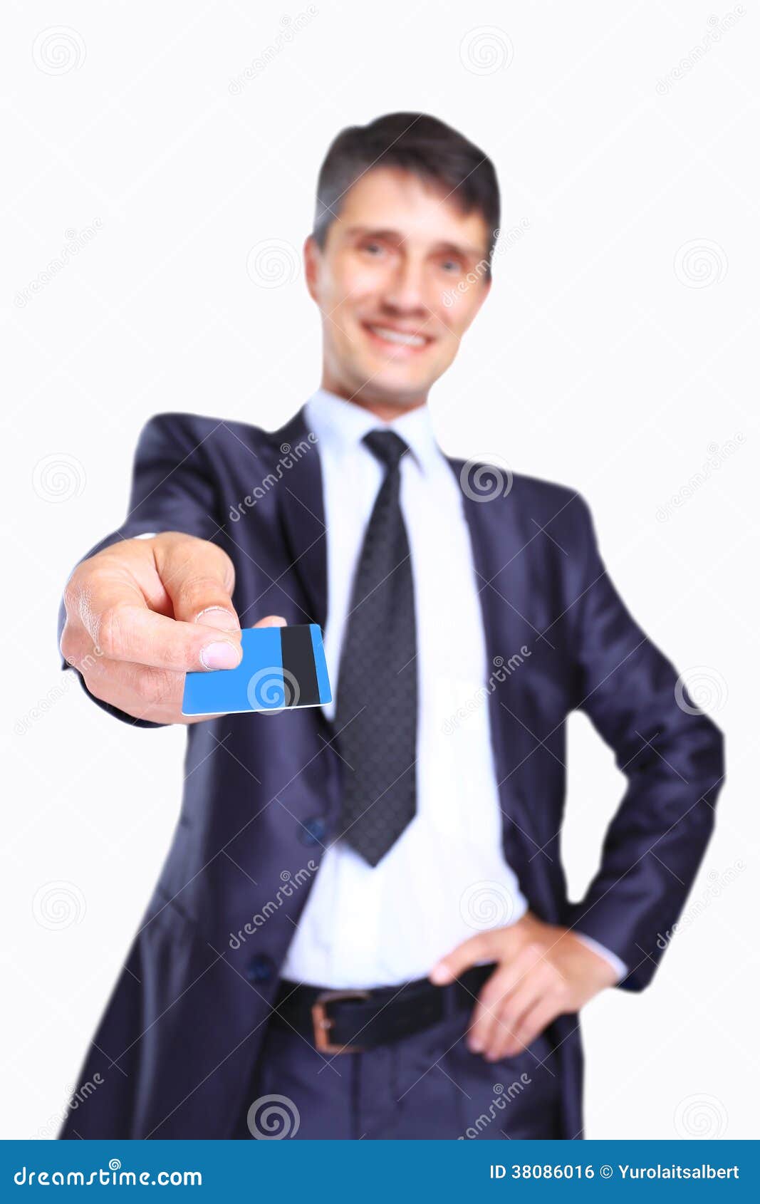 Business man offering card stock photo. Image of holding - 38086016