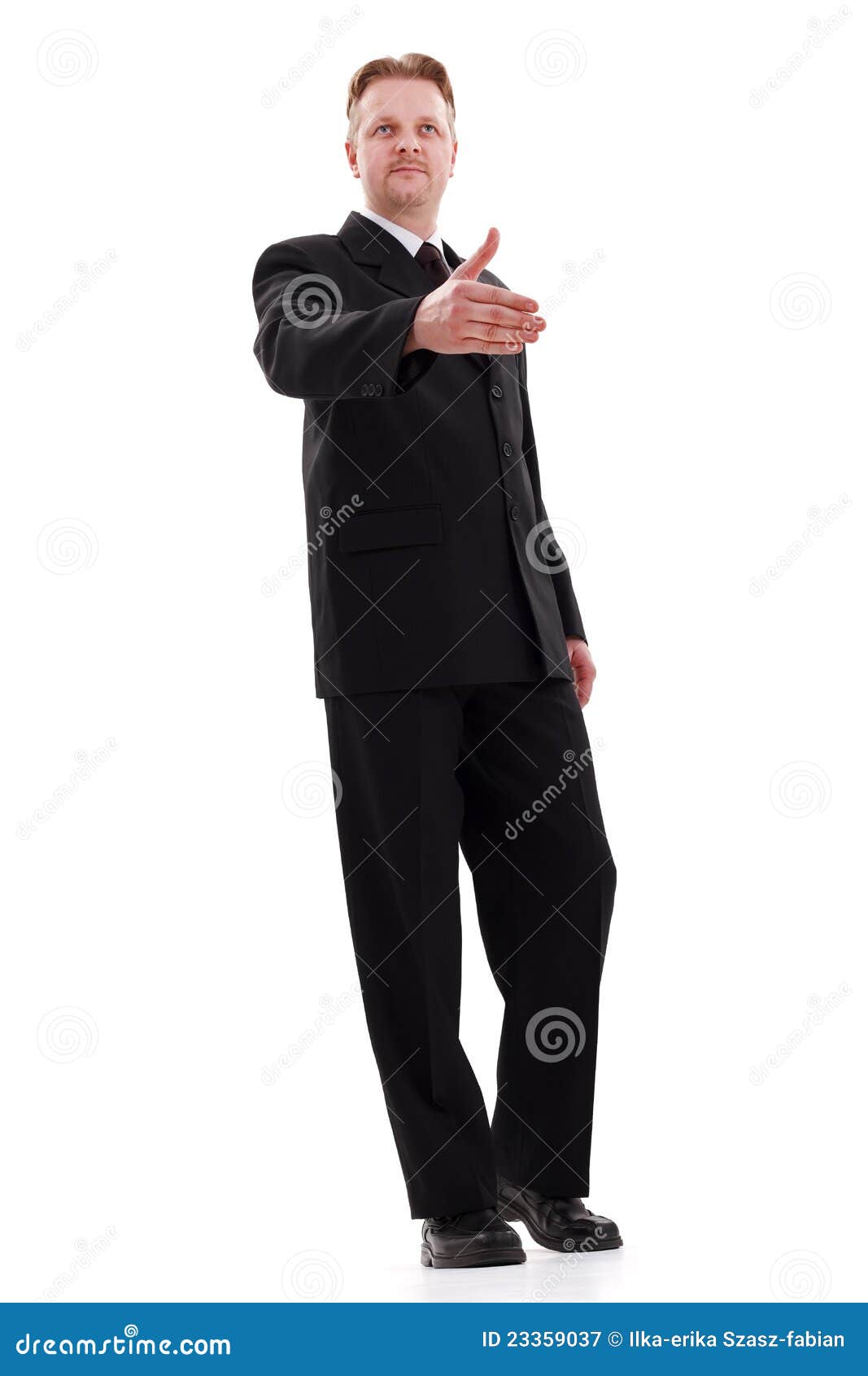 Business Man Offering Hand for Handshake Stock Image - Image of trust ...