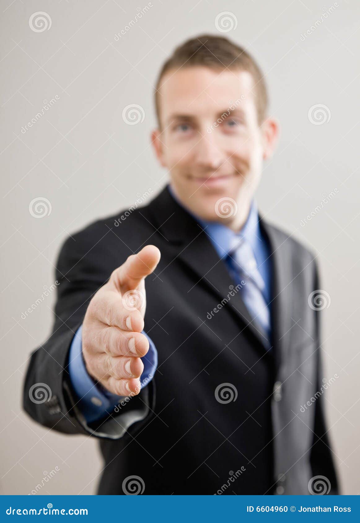 Business Man Offers Hand To Shake Stock Photo - Image of european ...