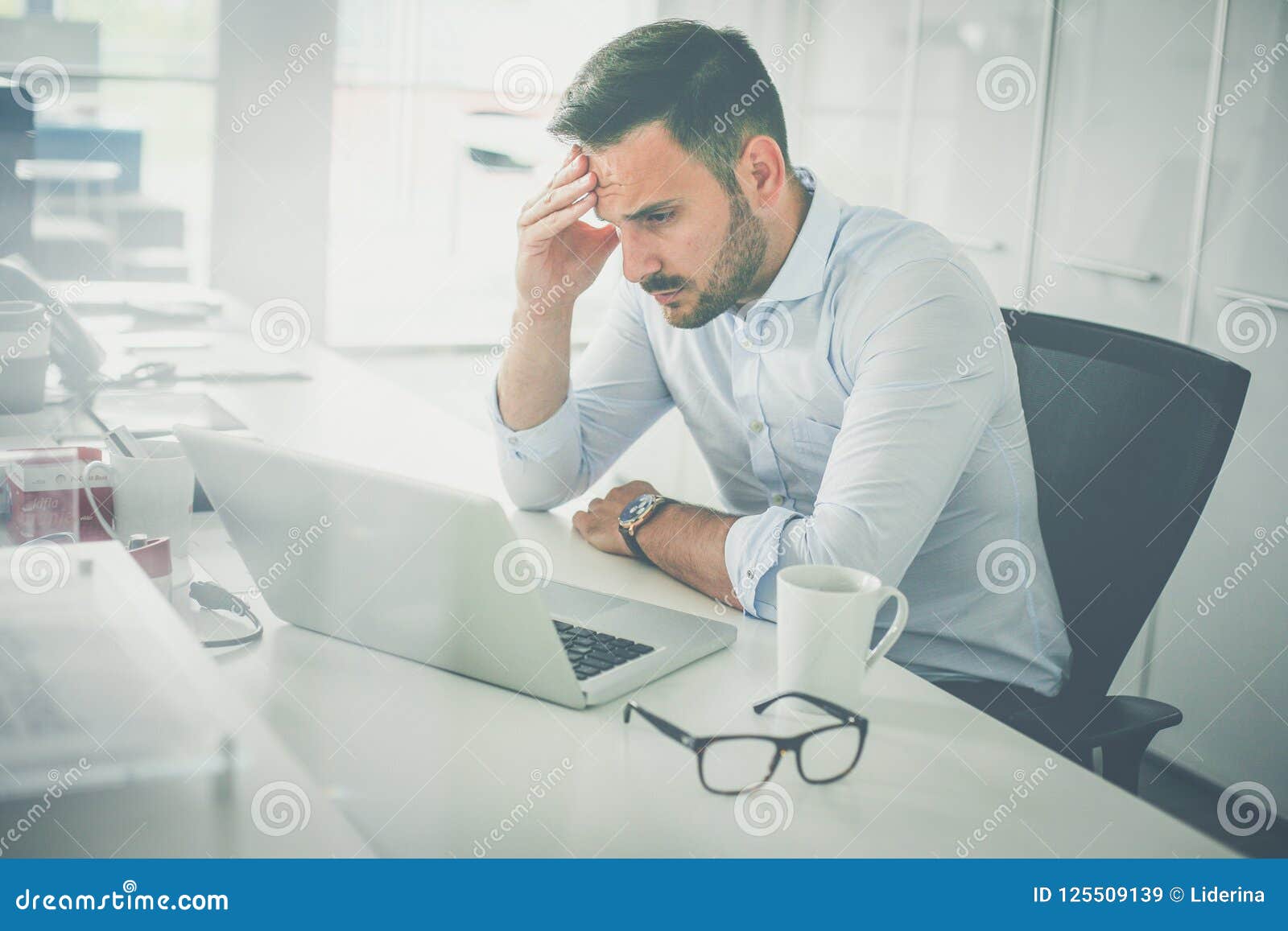 Business man in office. stock image. Image of desk, finance - 125509139