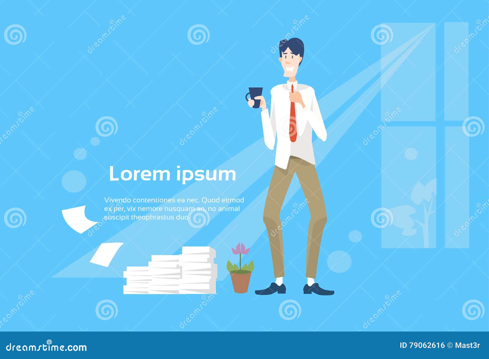 Business Man Office Interior Stacked Paper Document Paperwork Stock ...