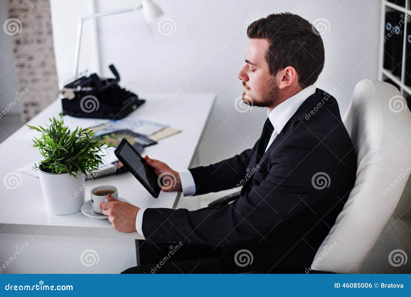Business man in the office stock photo. Image of portrait - 46085006