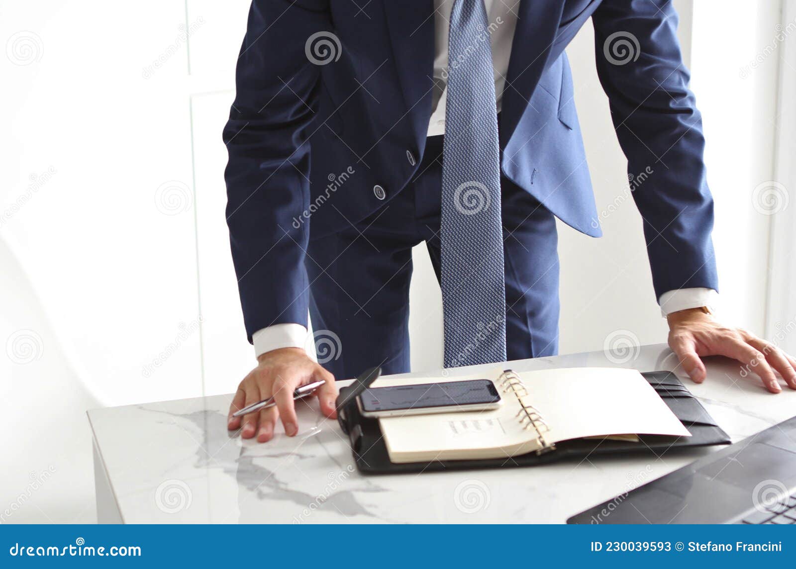 Business Man in the Office Works and Analyzes Financial Data Stock ...