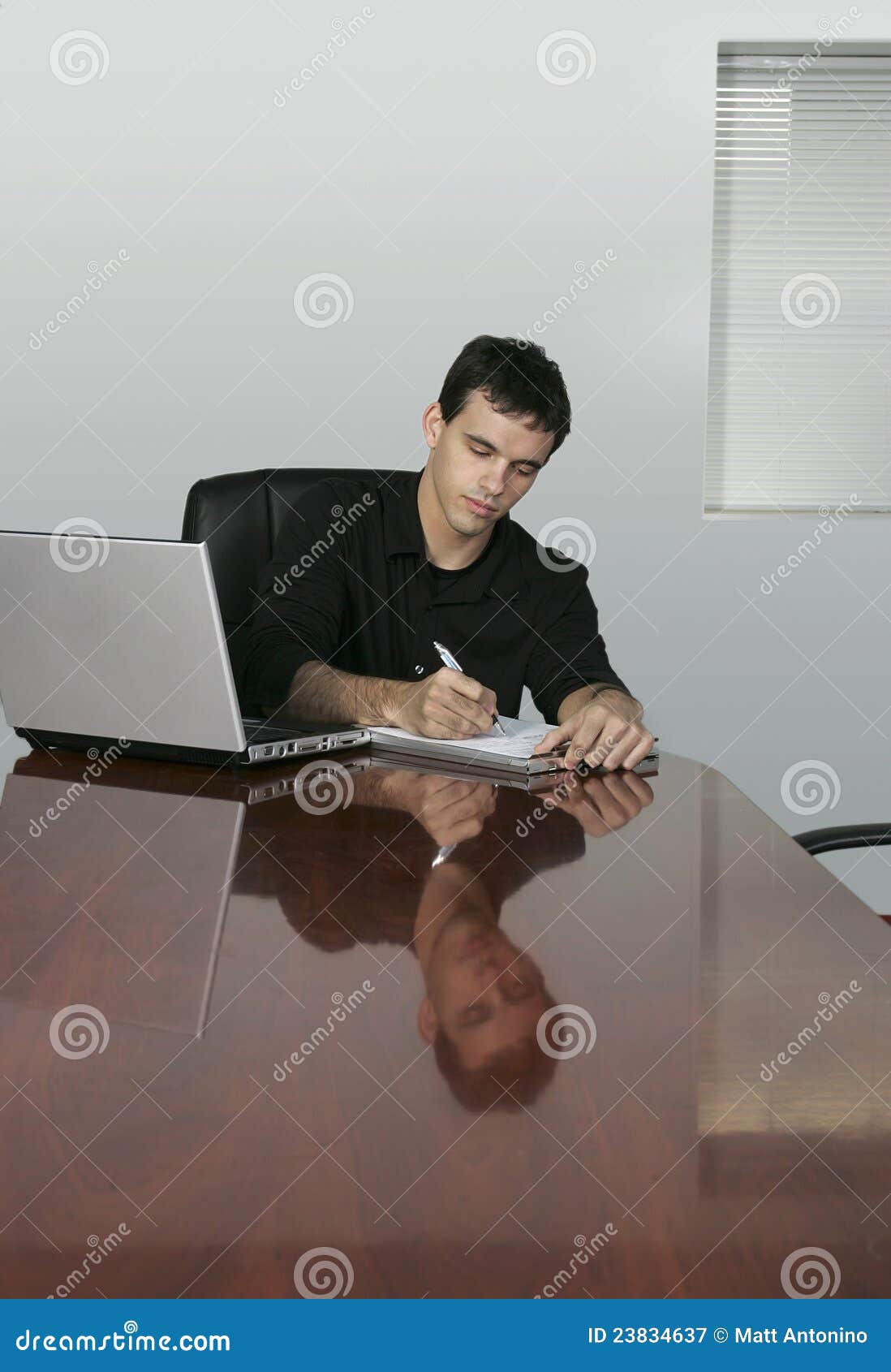 Business Man in Office Writing Stock Image - Image of successful ...