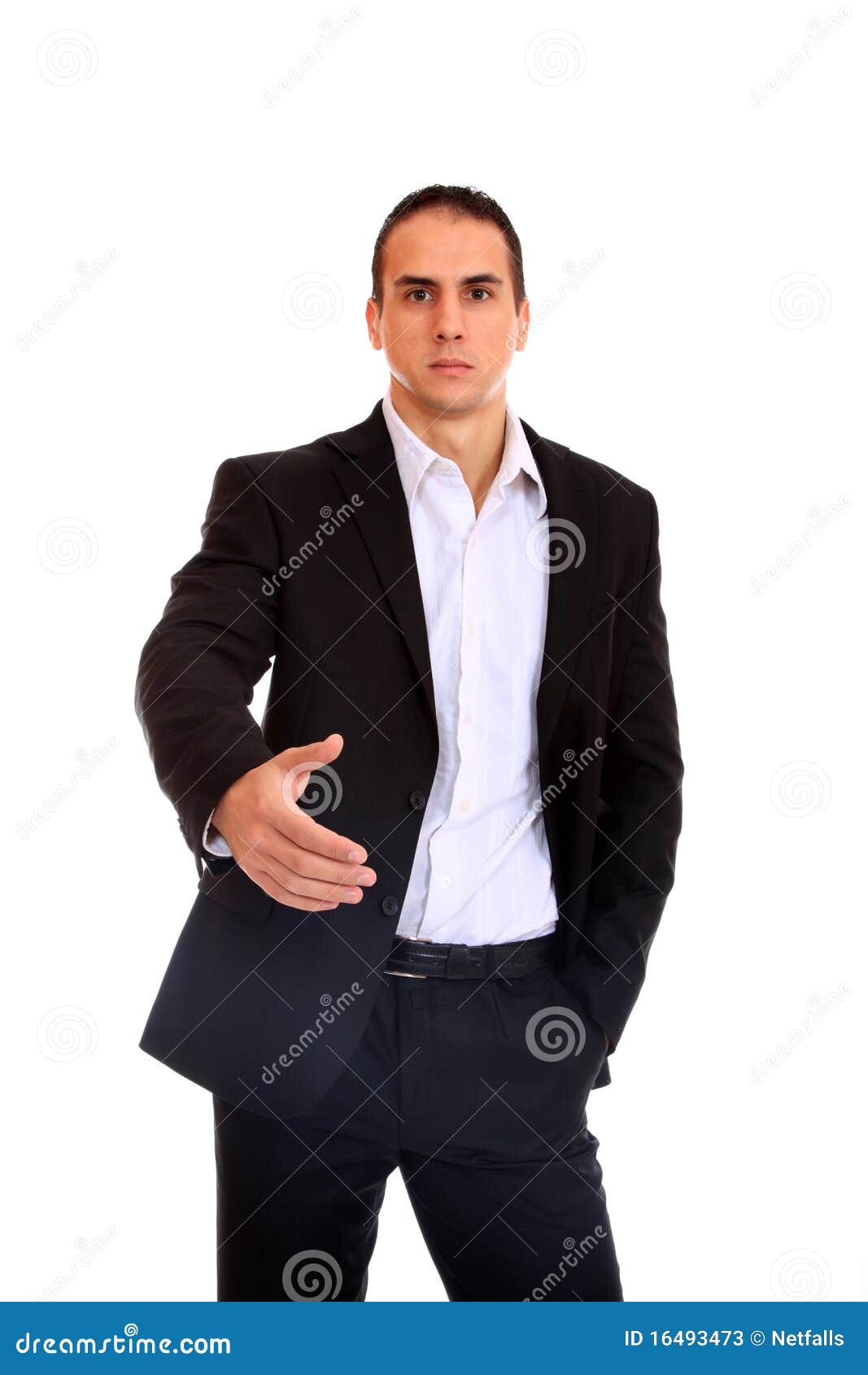 A Business Man with an Open Hand Stock Image - Image of gesture, good ...
