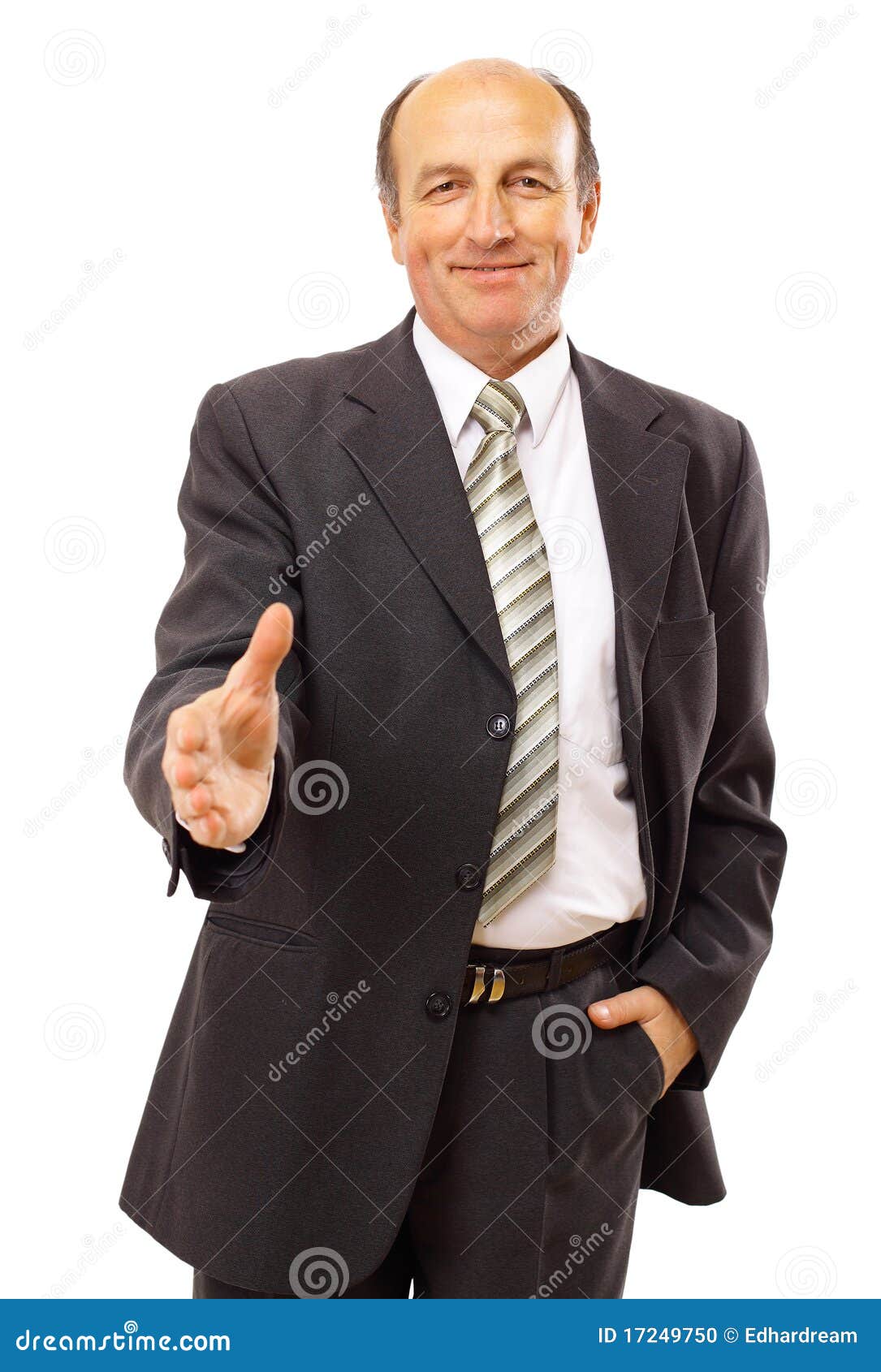 Business Man with an Open Hand Stock Photo - Image of businessman ...