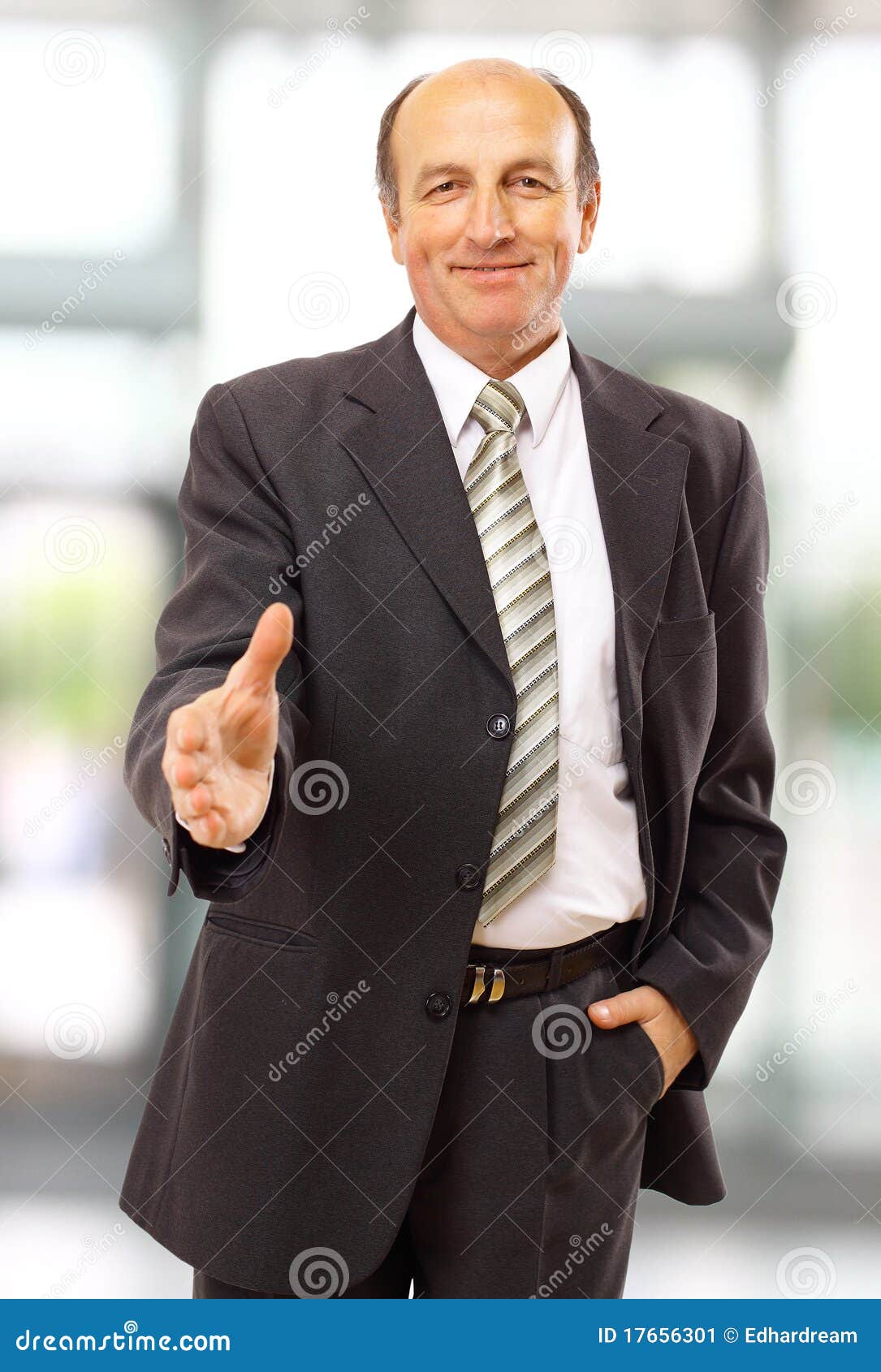 Business Man with an Open Hand Stock Image - Image of businessperson ...