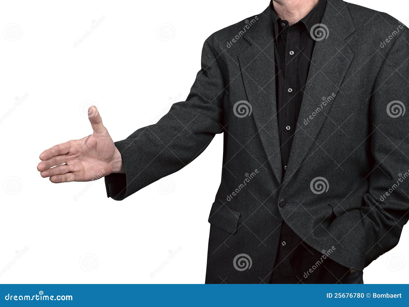 Business Man with an Open Hand Stock Photo - Image of agreement ...
