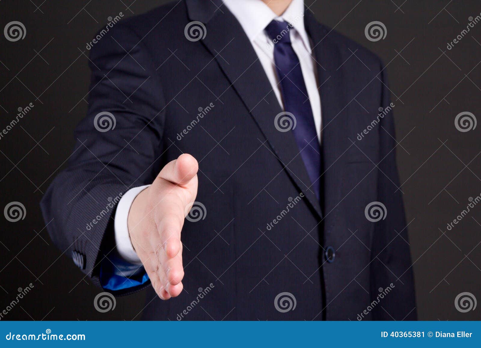Business Man with Open Hand Ready To Handshake Stock Image - Image of ...