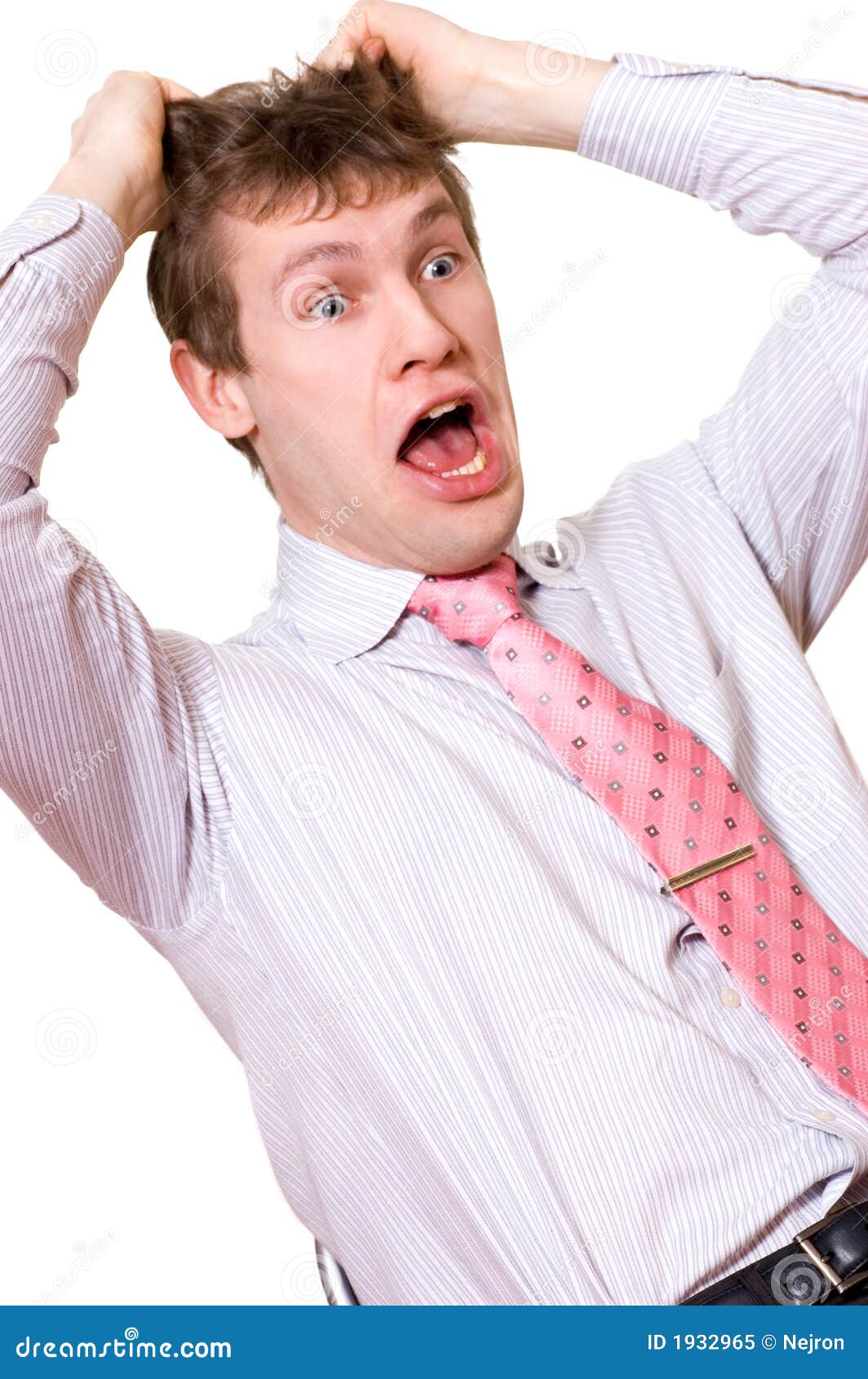 Business man in panic stock image. Image of casual, anxious - 1932965