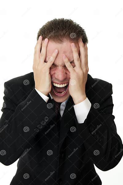 Business man in panic stock photo. Image of headache, panics - 6468854