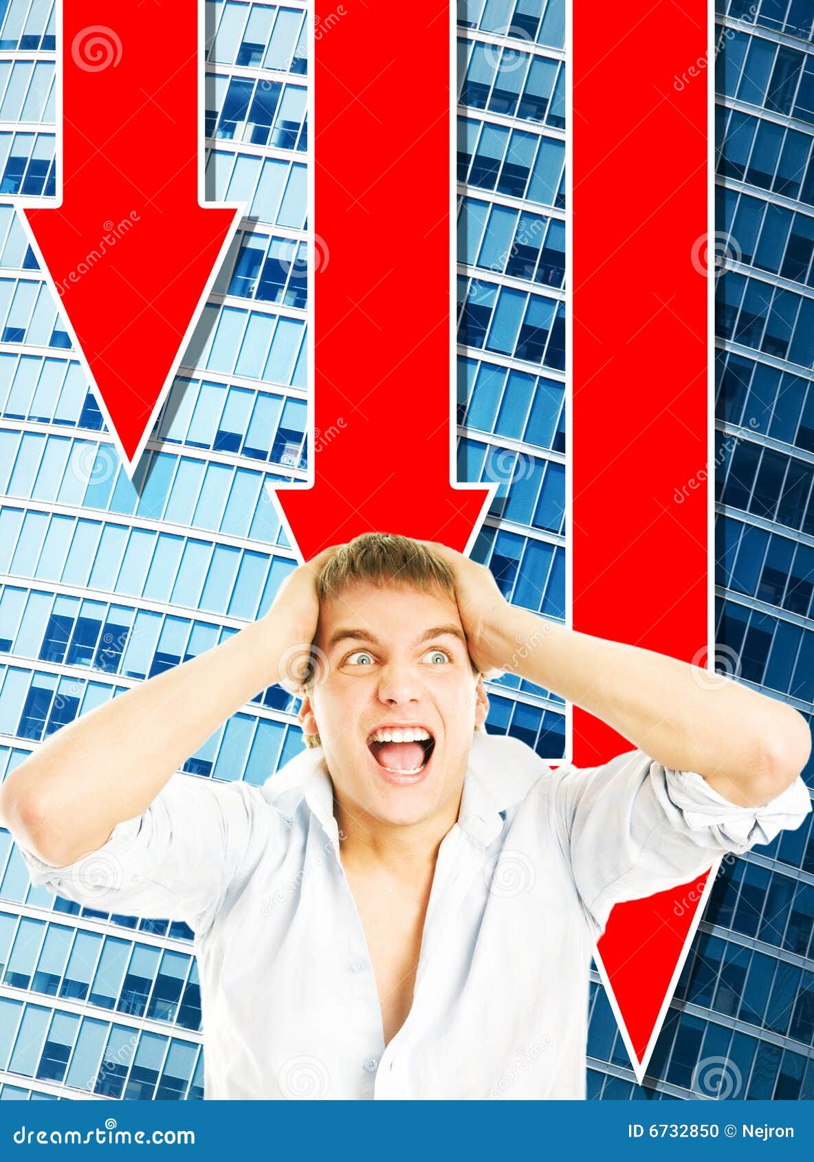 Business man in panic stock photo. Image of copy, falling - 6732850