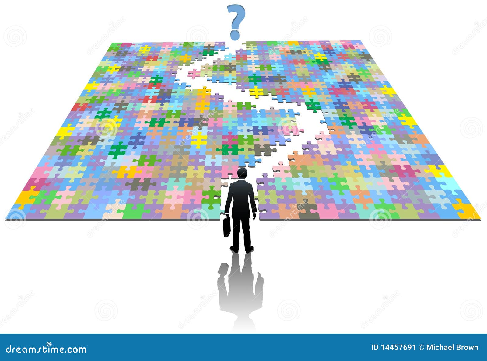 Business Man Path Search Puzzle Solution Stock Vector - Illustration of ...