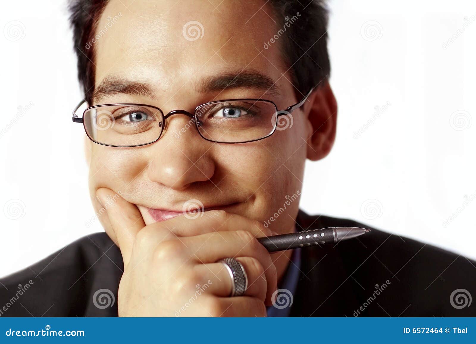 Business man with pen stock photo. Image of close, modern - 6572464