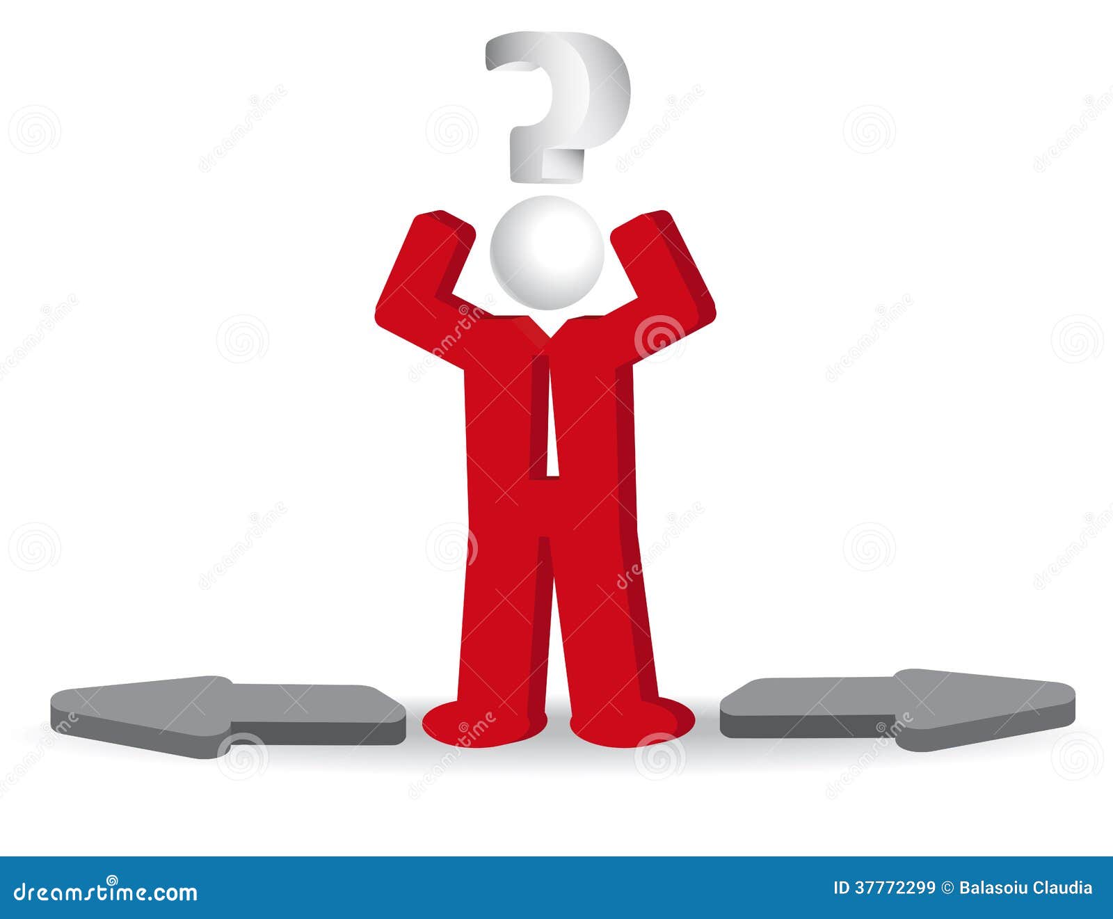 Business Man Person Question Mark Arows Confusion Clipart And Illustrations