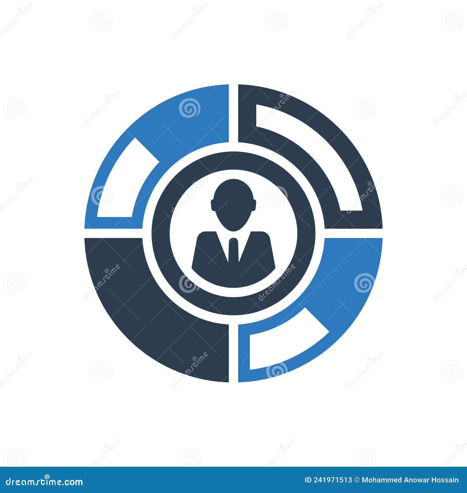 Business Man Pie Chart Icon - Statistics Icon Stock Vector ...
