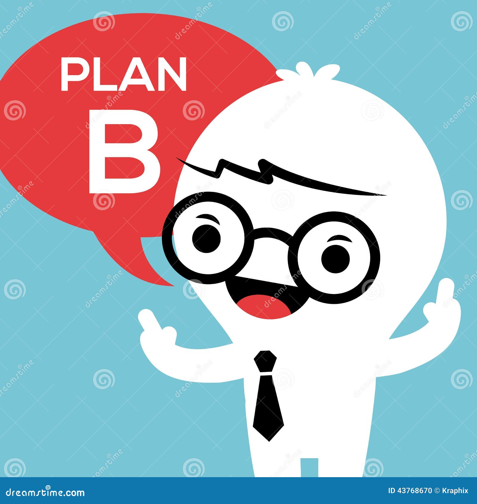 Business Man with Plan B in Speech Bubble Stock Vector - Illustration ...