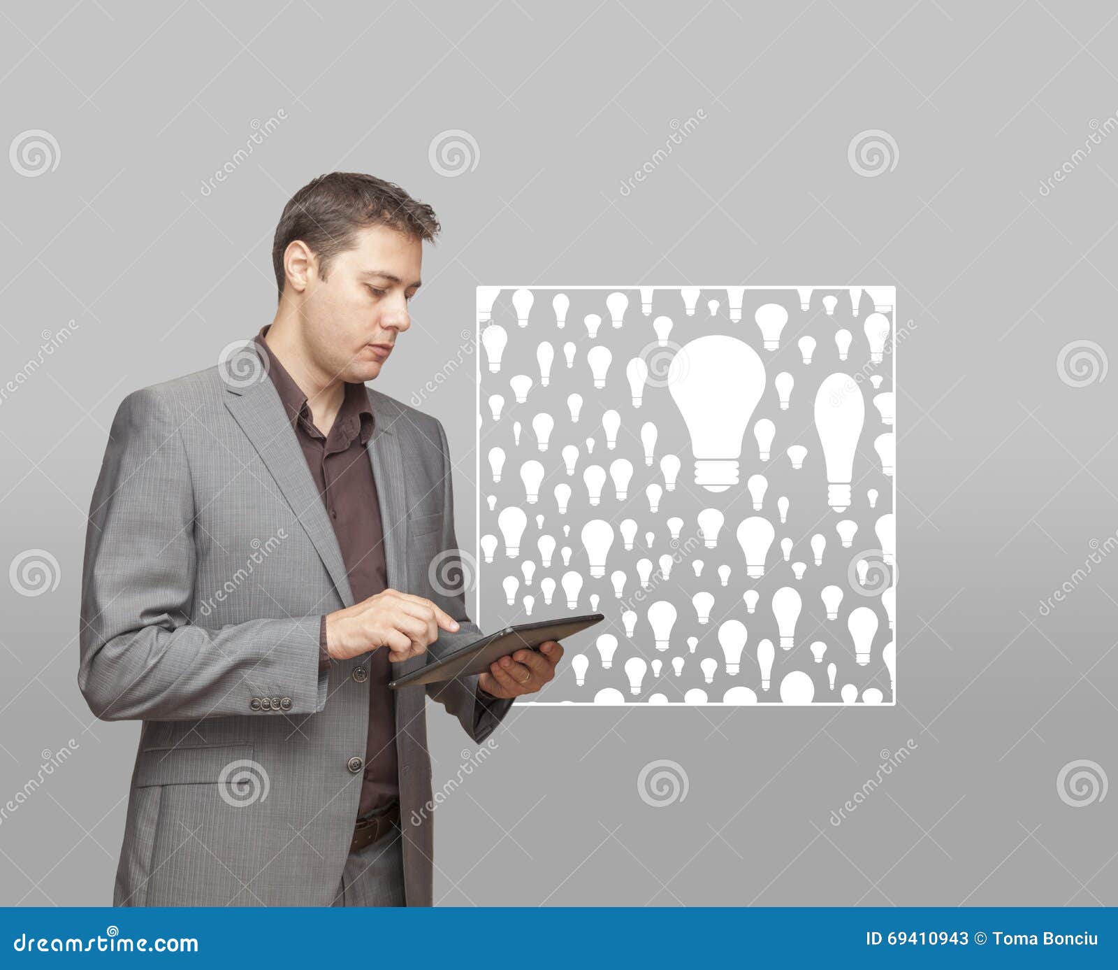 Business Man Planing. Creativity Outside the Box Stock Image - Image of ...
