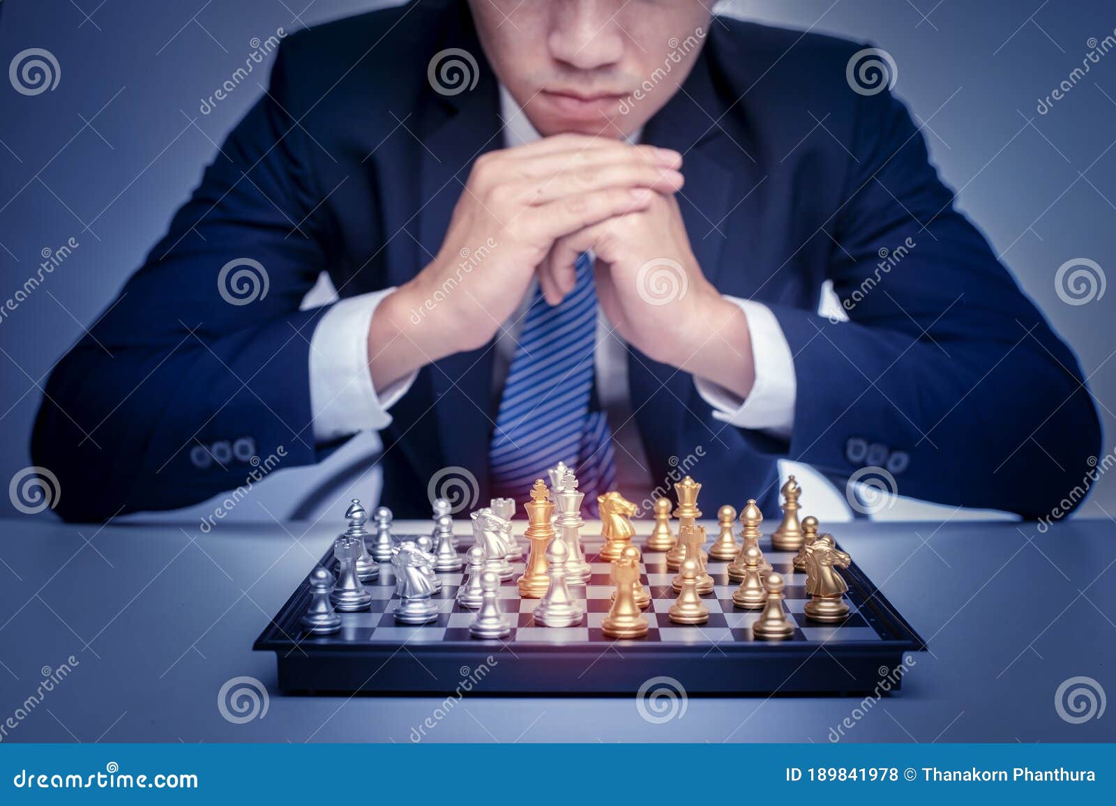 Business Man is Playing Chess, Business Management Strategy Concept ...