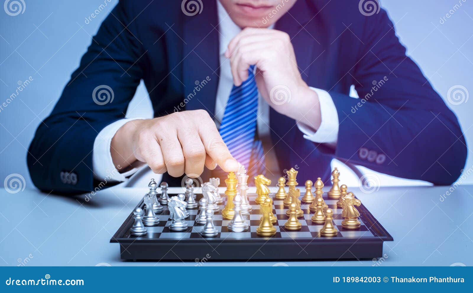 Business Man is Playing Chess, Business Management Strategy Concept ...