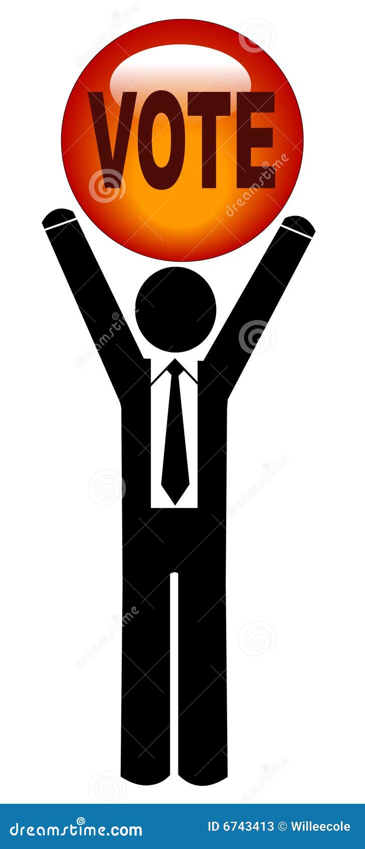 Business man - please vote stock vector. Illustration of choice - 6743413