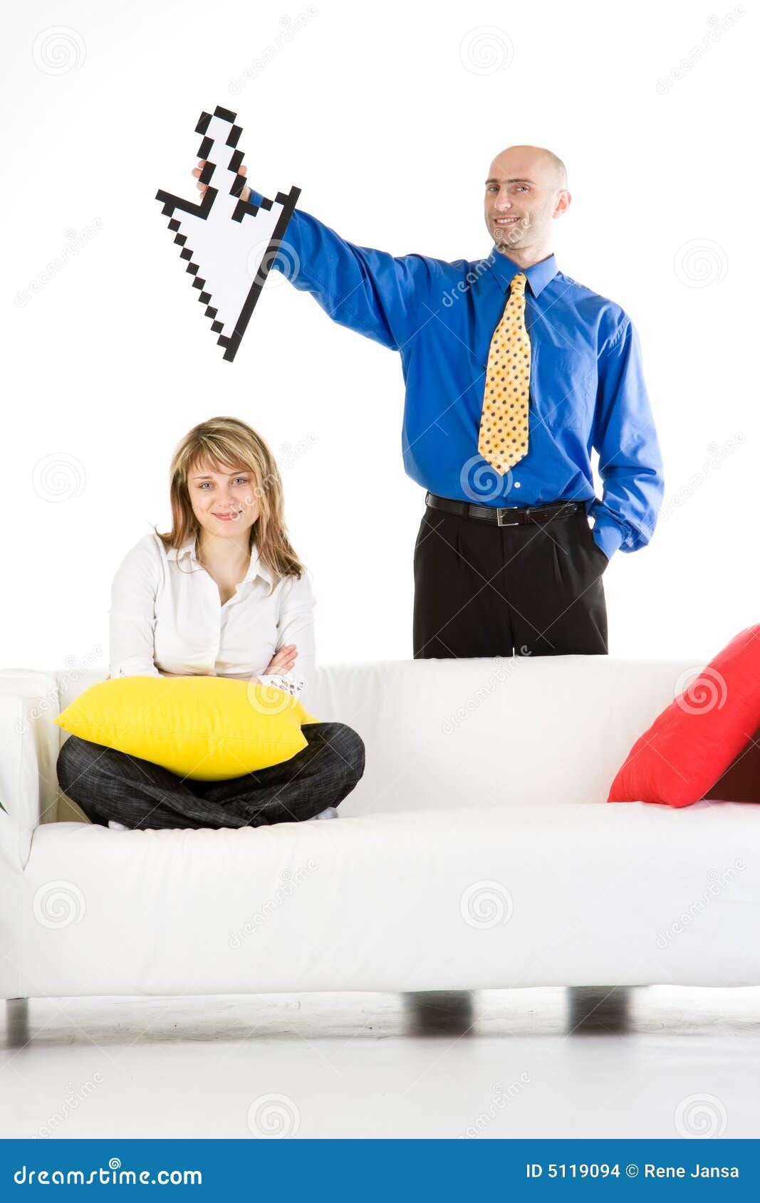 Business Man with a Pointer Stock Photo - Image of icon, female: 5119094