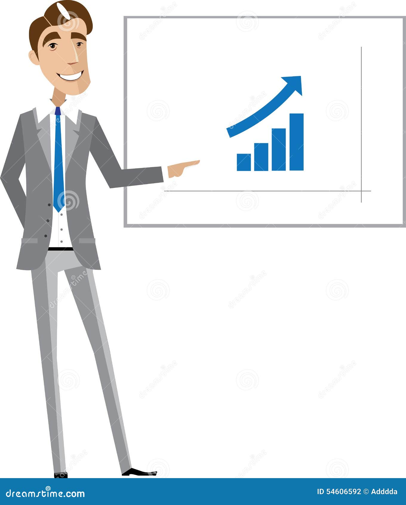 Business Man Pointing at Chart Stock Vector - Illustration of ...