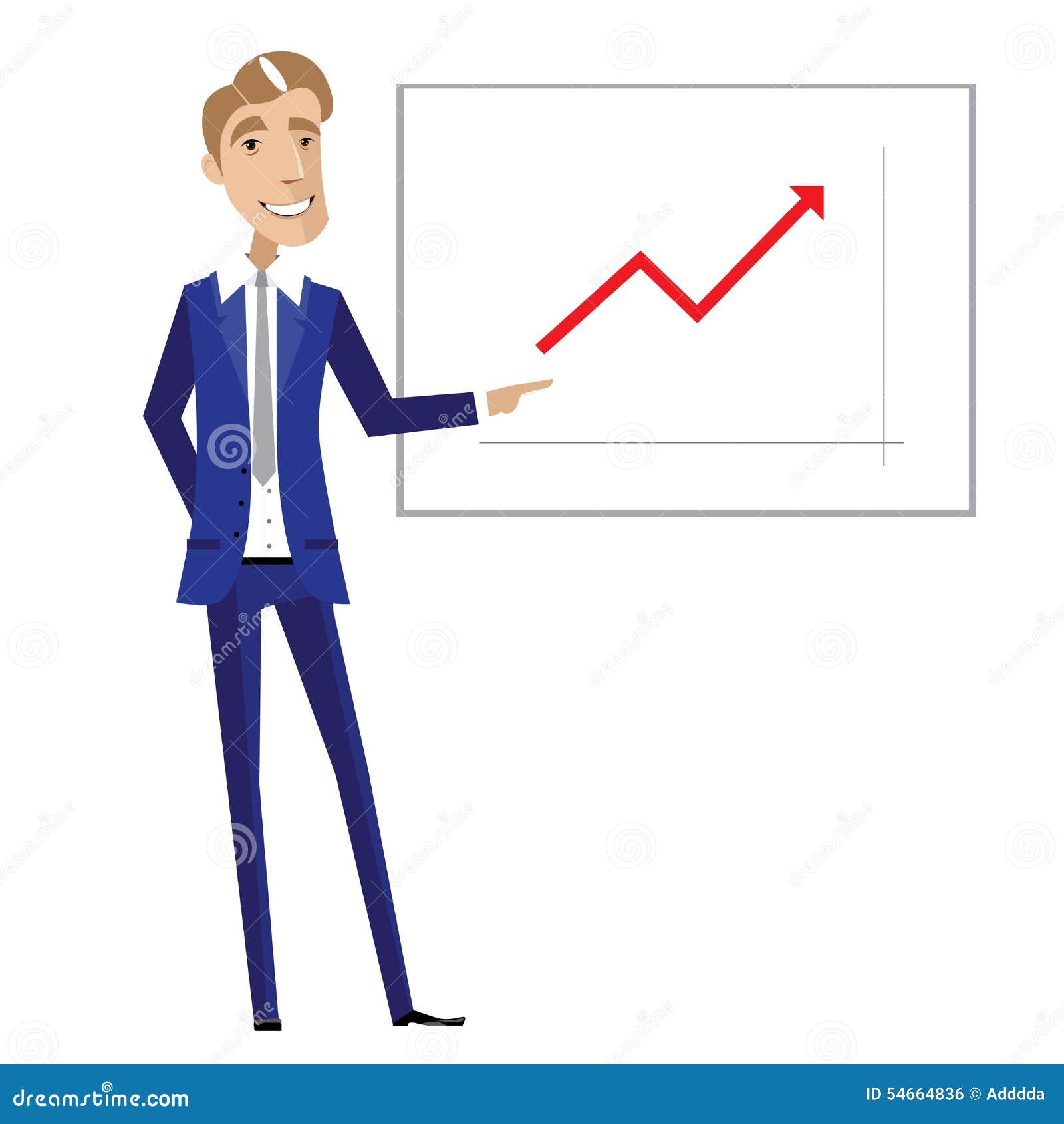 Business Man Pointing at Chart Stock Vector - Illustration of human ...