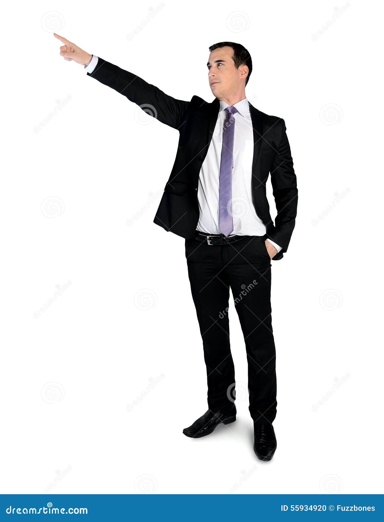 Business Man Pointing Corner Stock Photo - Image of copy, front: 55934920