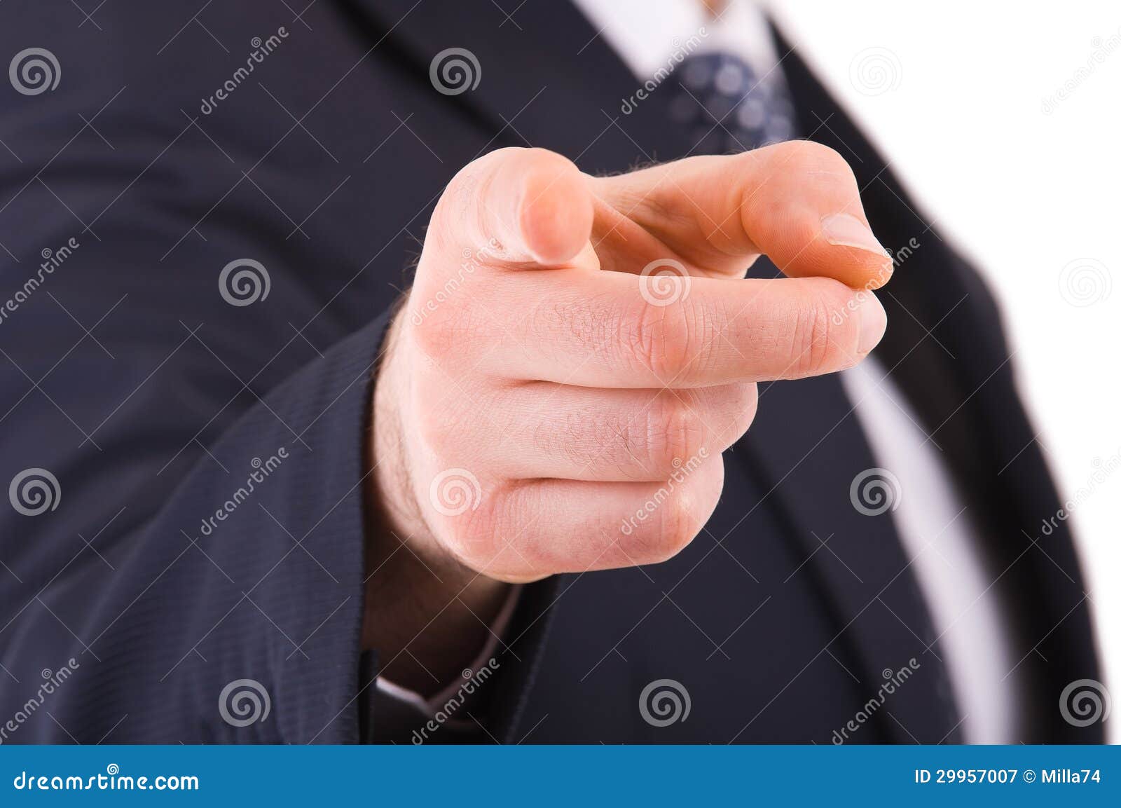 Businessman Pointing with Finger. Stock Image - Image of gesture ...