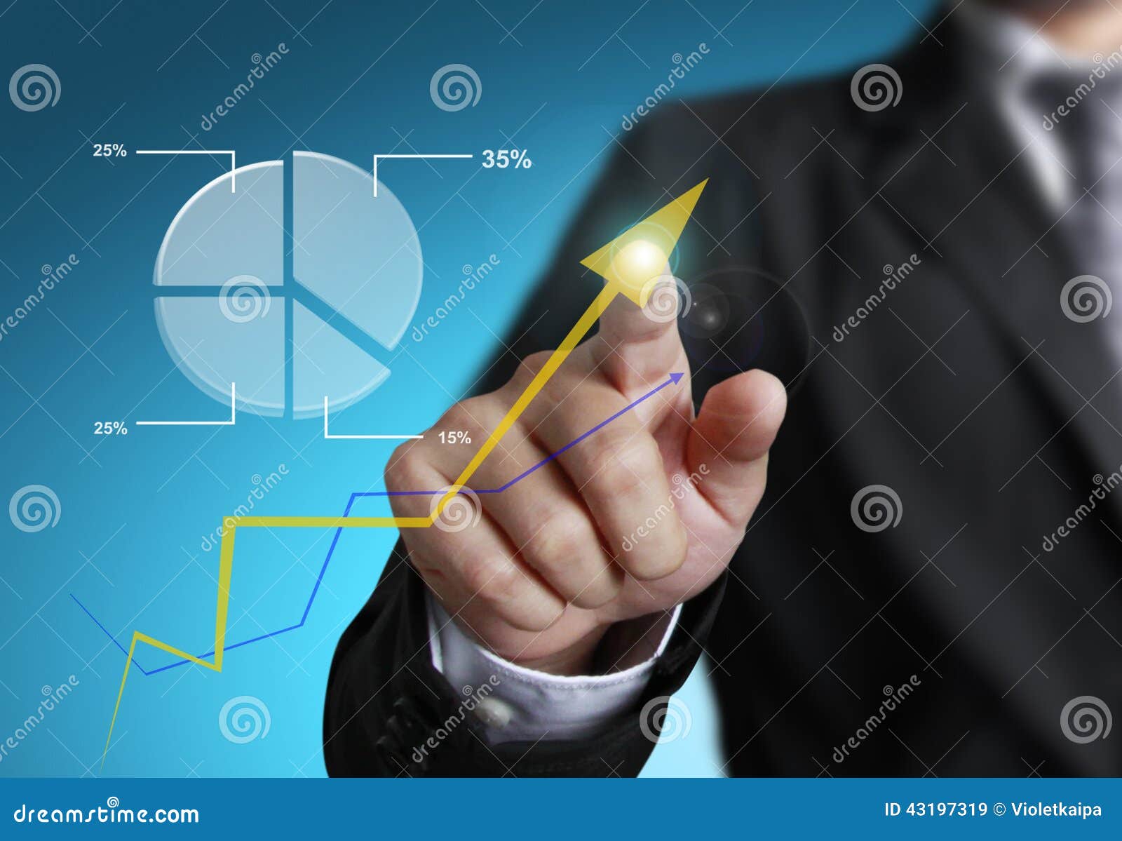 Business Man Pointing at Growth Graph Stock Image - Image of metropolis ...