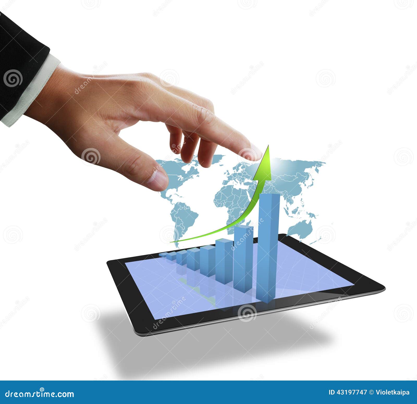 Business Man Pointing at Growth Graph Stock Image - Image of hand ...