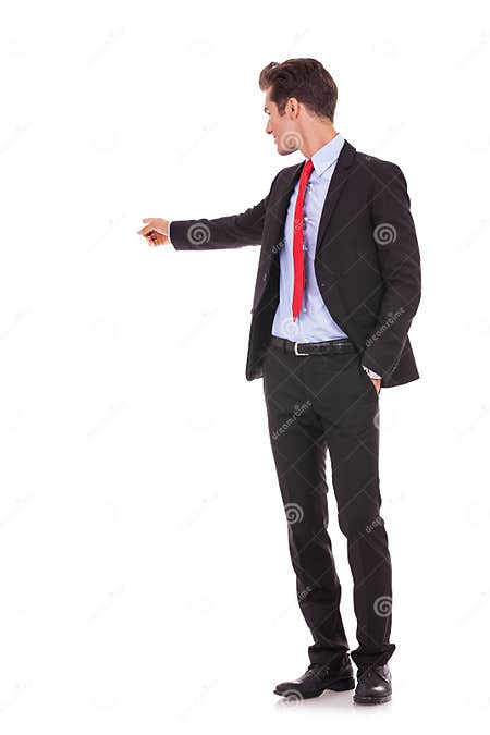Business Man Pointing at His Back Stock Image - Image of advertising ...