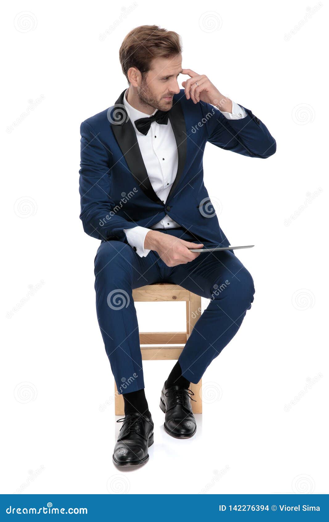 Business Man Pointing His Finger To Head Looking Smart Stock Photo ... Business Man Pointing His Finger To Head Looking Smart Stock Photo ...
