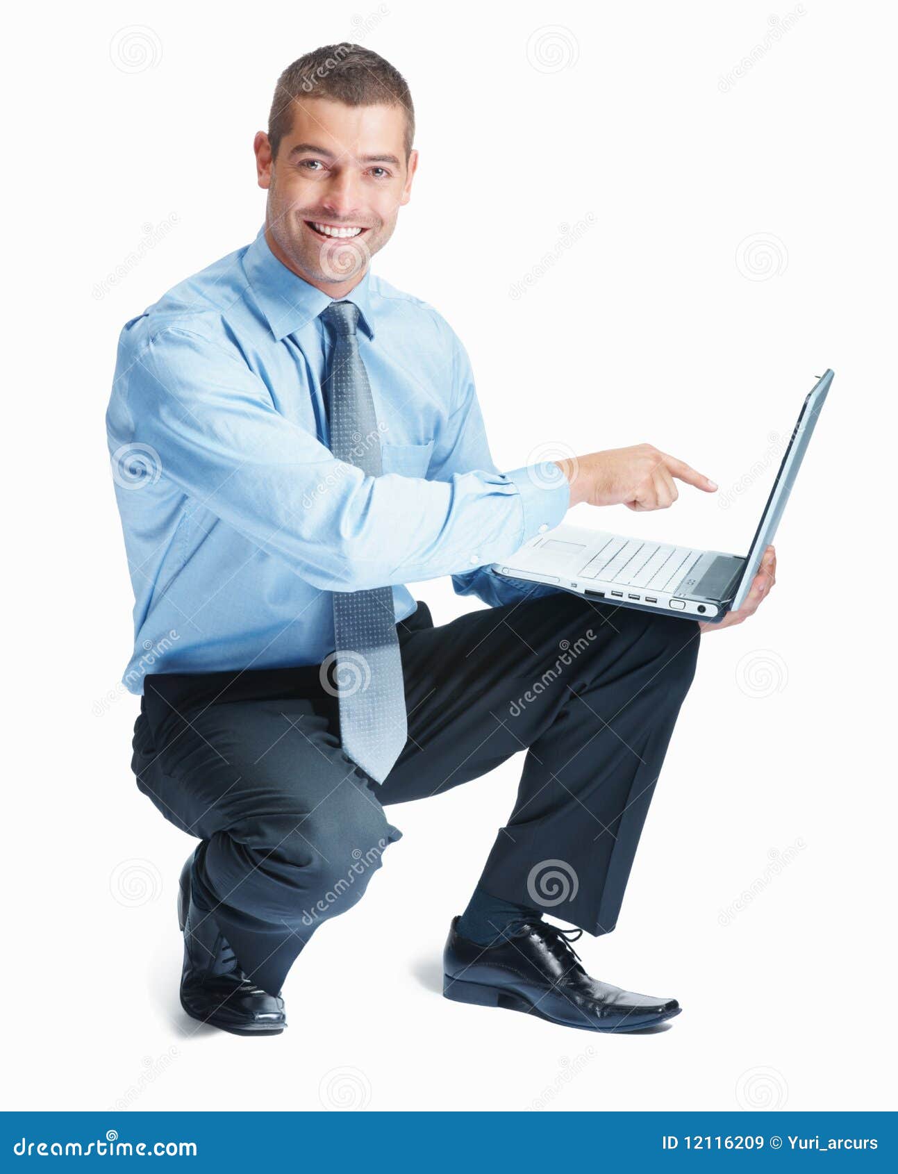 Business Man Pointing at the Screen of a Laptop Stock Image - Image of ...