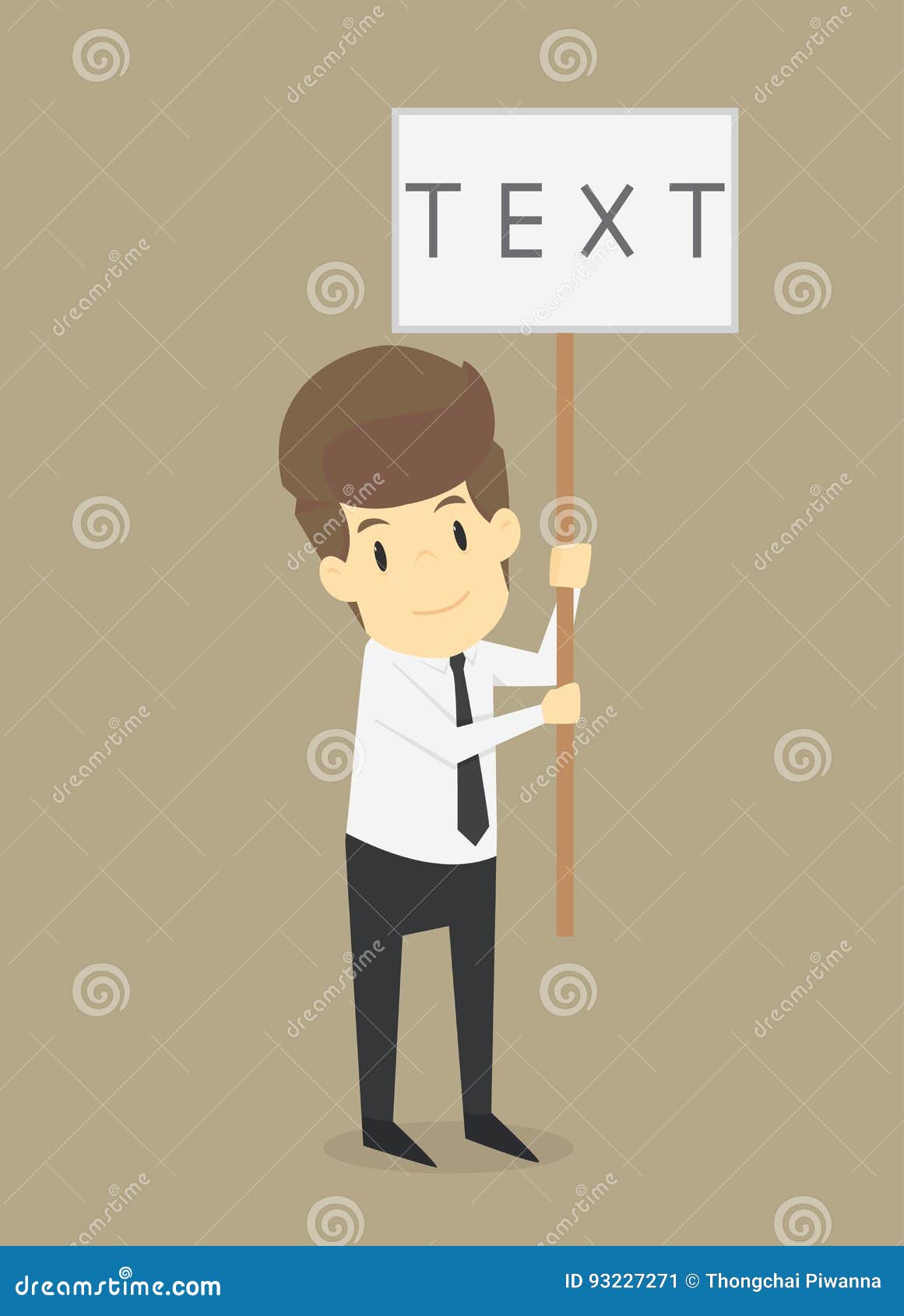 A Business Man Pointing Signs Held Stock Vector - Illustration of ...