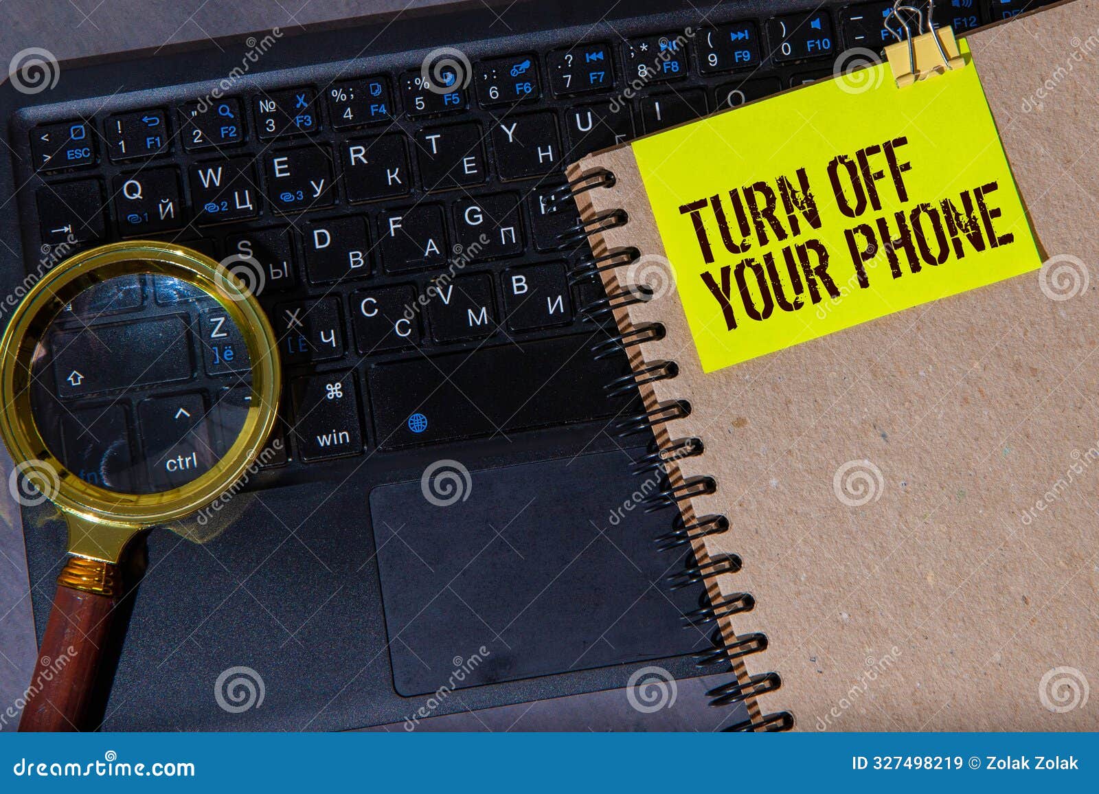 Business Man Pointing the Text Turn Off Your Phone Stock Image - Image ...