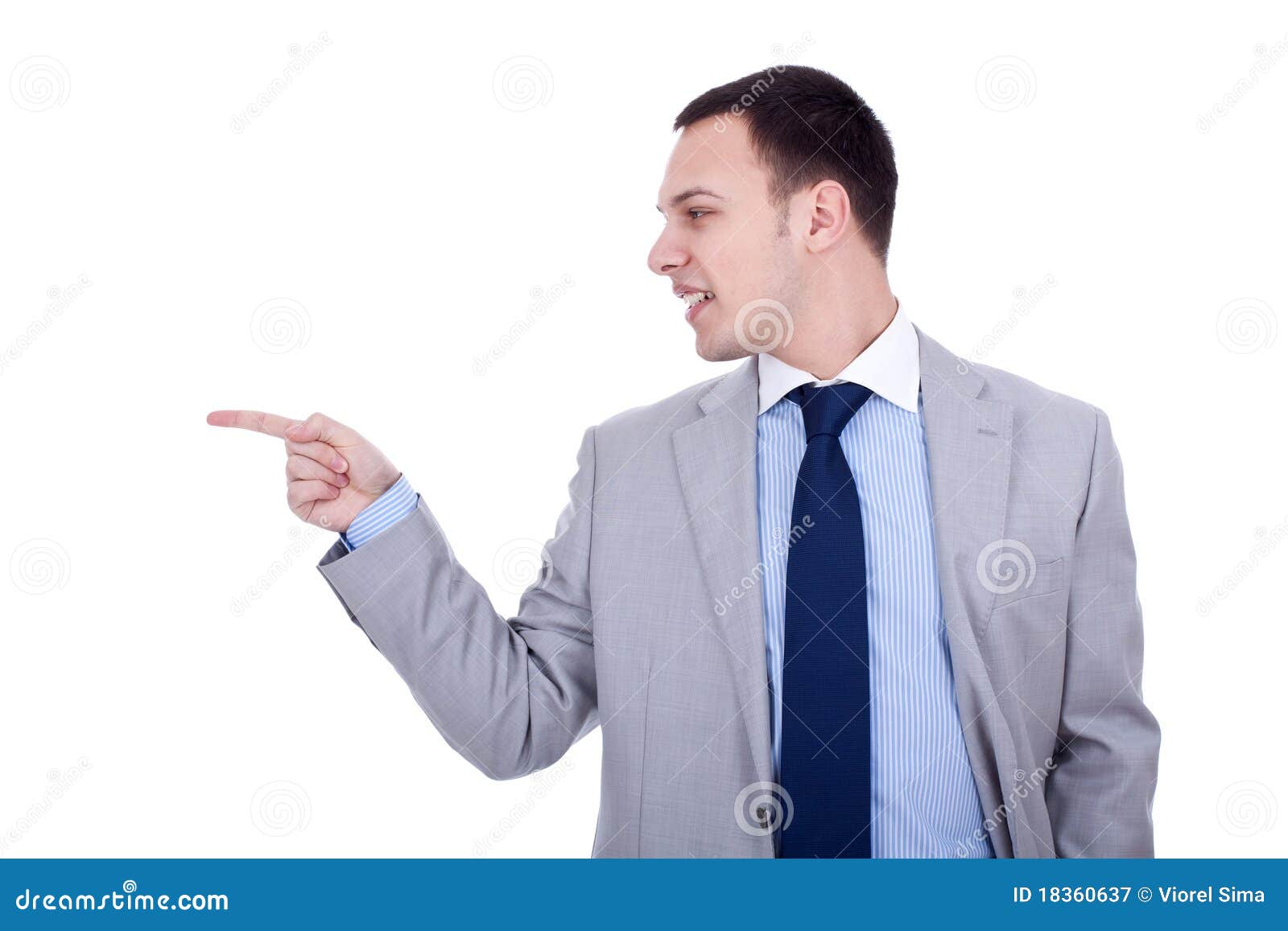 Business Man Pointing To the Side Stock Image - Image of consultant ...