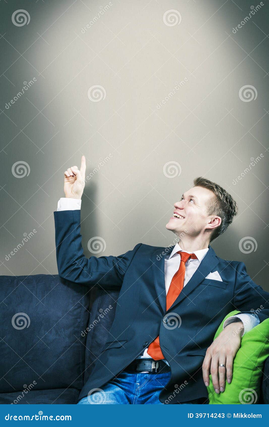 Business man pointing up stock image. Image of businessman - 39714243
