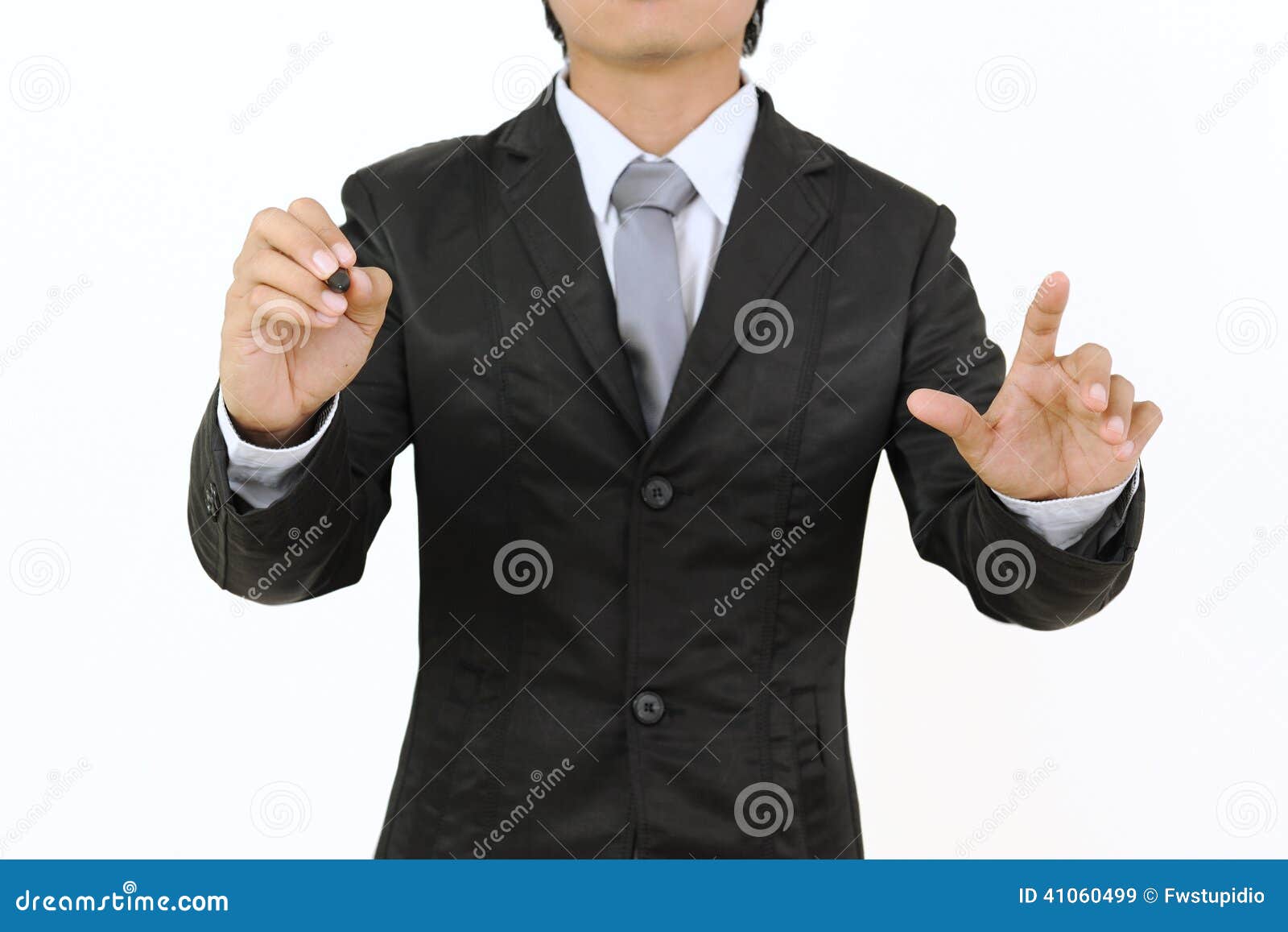Business Man Pointing for Work Isolate Stock Image - Image of corporate ...