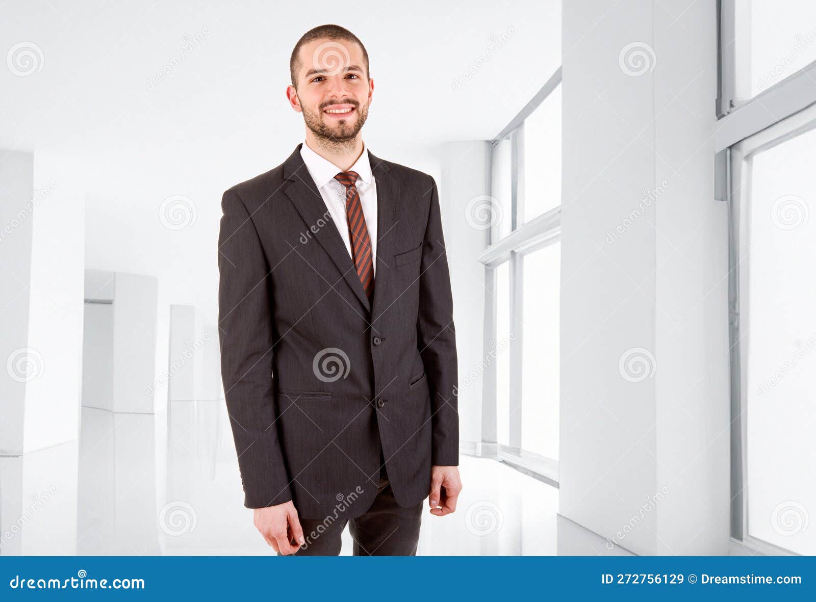 Business Man Portrait at the Office Stock Image - Image of contentment ...