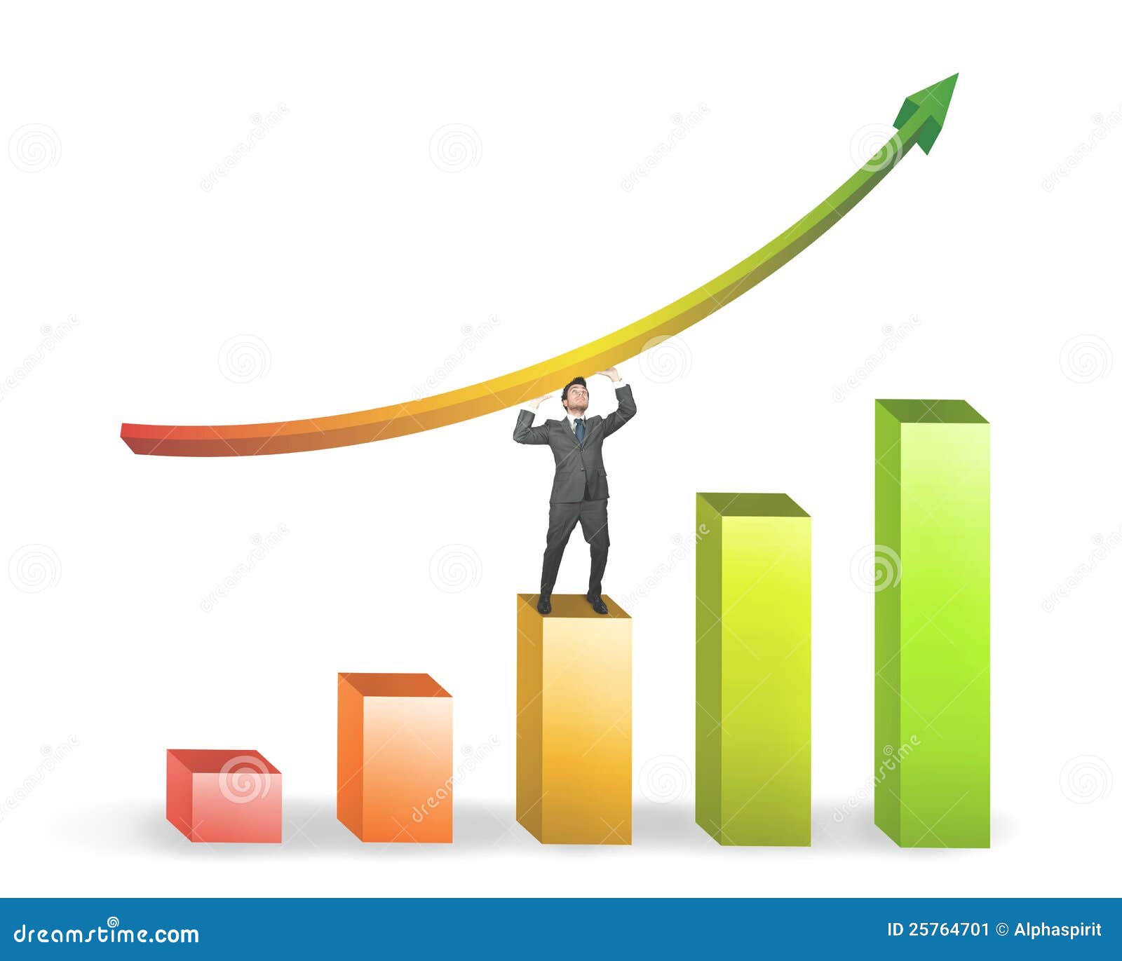 Business Man and Positive Statistics Stock Illustration - Illustration ...